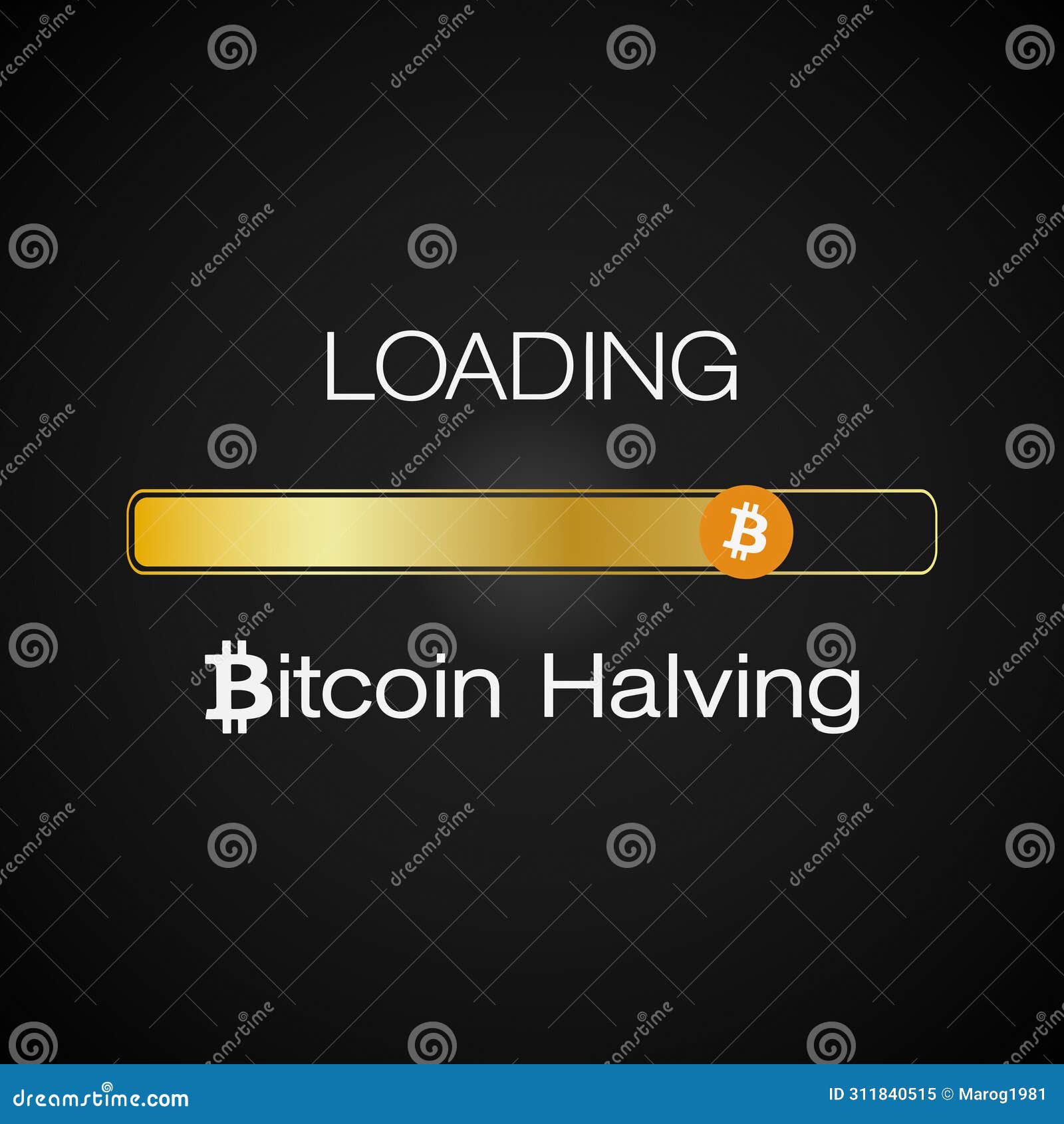 Illustration of a Loading Bar for Bitcoin Halving 2024 Stock ...