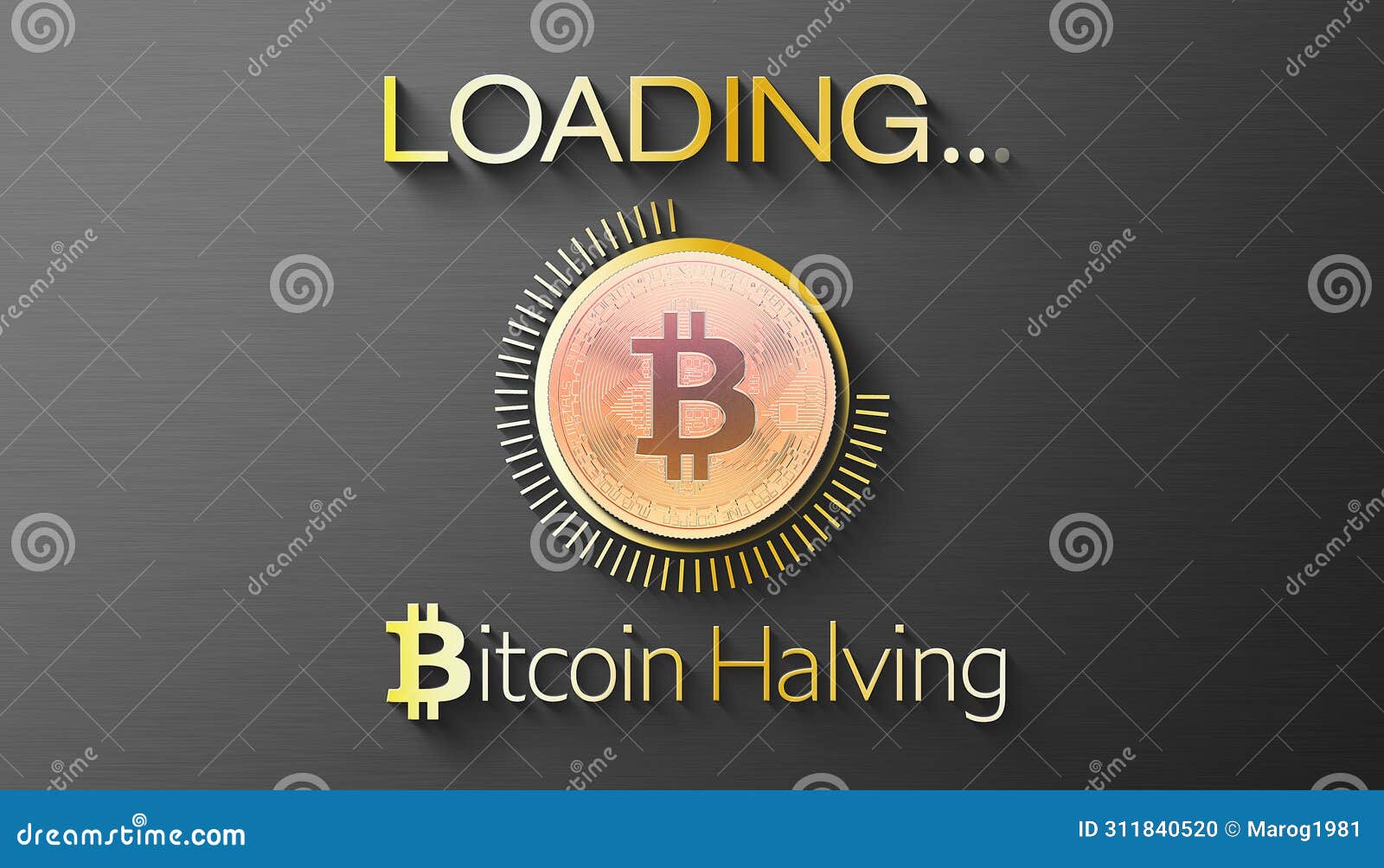 Illustration of a Loading Bar for Bitcoin Halving 2024 Stock ...