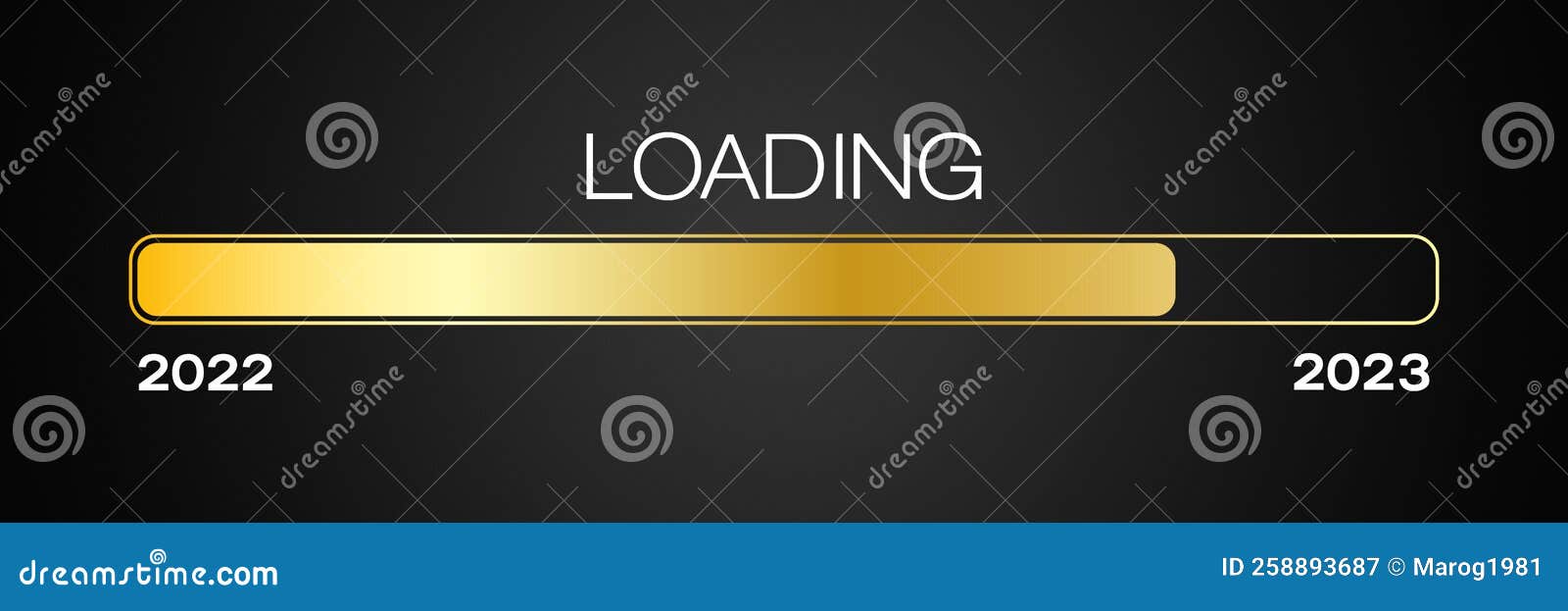 Illustration of a Loading Bar in Gold with the Message Loading 2023 ...