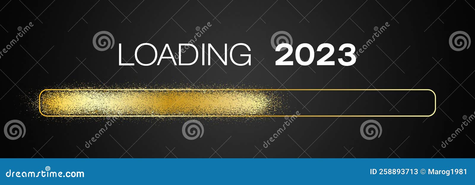 Illustration of a Loading Bar in Gold with the Message Loading 2023 ...
