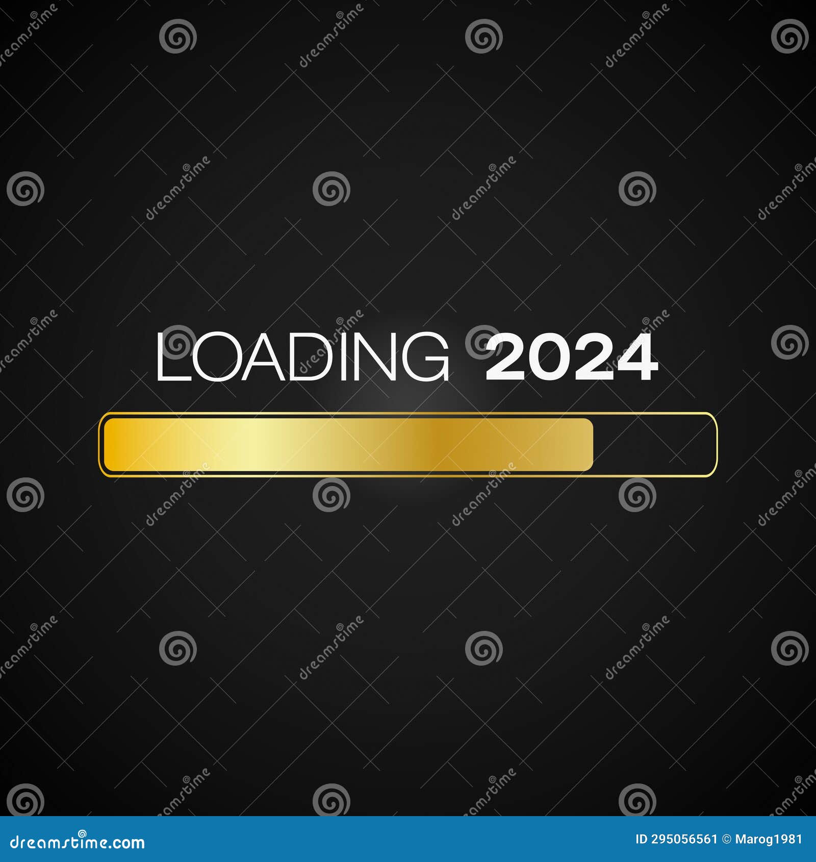 Illustration of a Loading Bar in Gold with the Message Loading 2024 ...