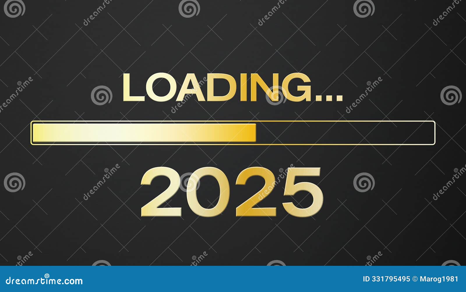 Illustration of Loading Bar in Gold with the Message Loading 2025 Stock ...