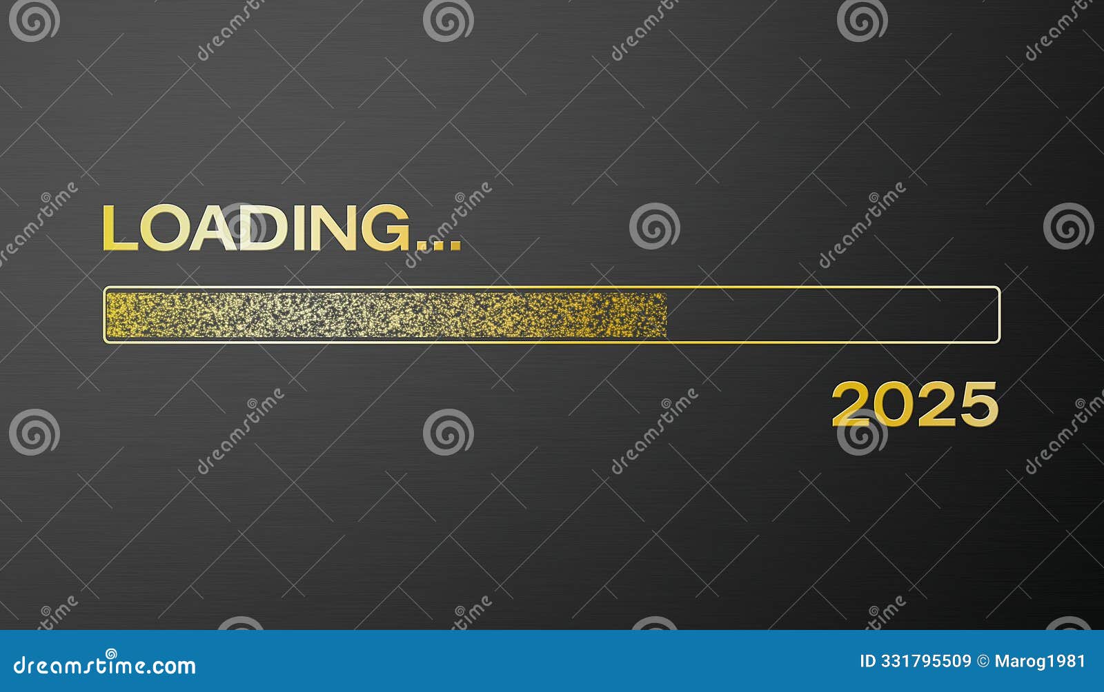 Illustration of Loading Bar in Gold with the Message Loading 2025 Stock ...