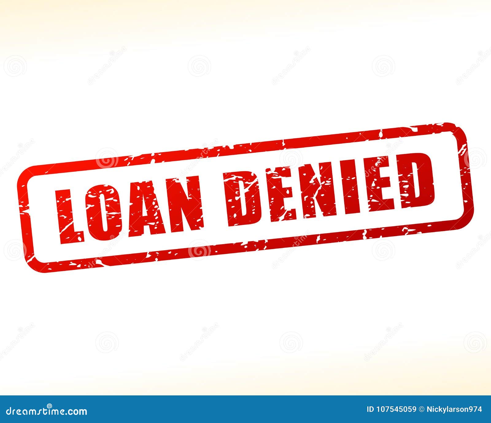 Loan denied text buffered stock vector. Illustration of white - 107545059