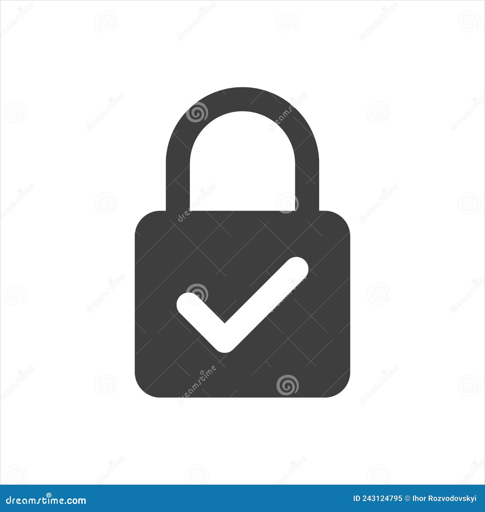 Illustration of a Lock Icon with a Check Mark. Stock Vector ...