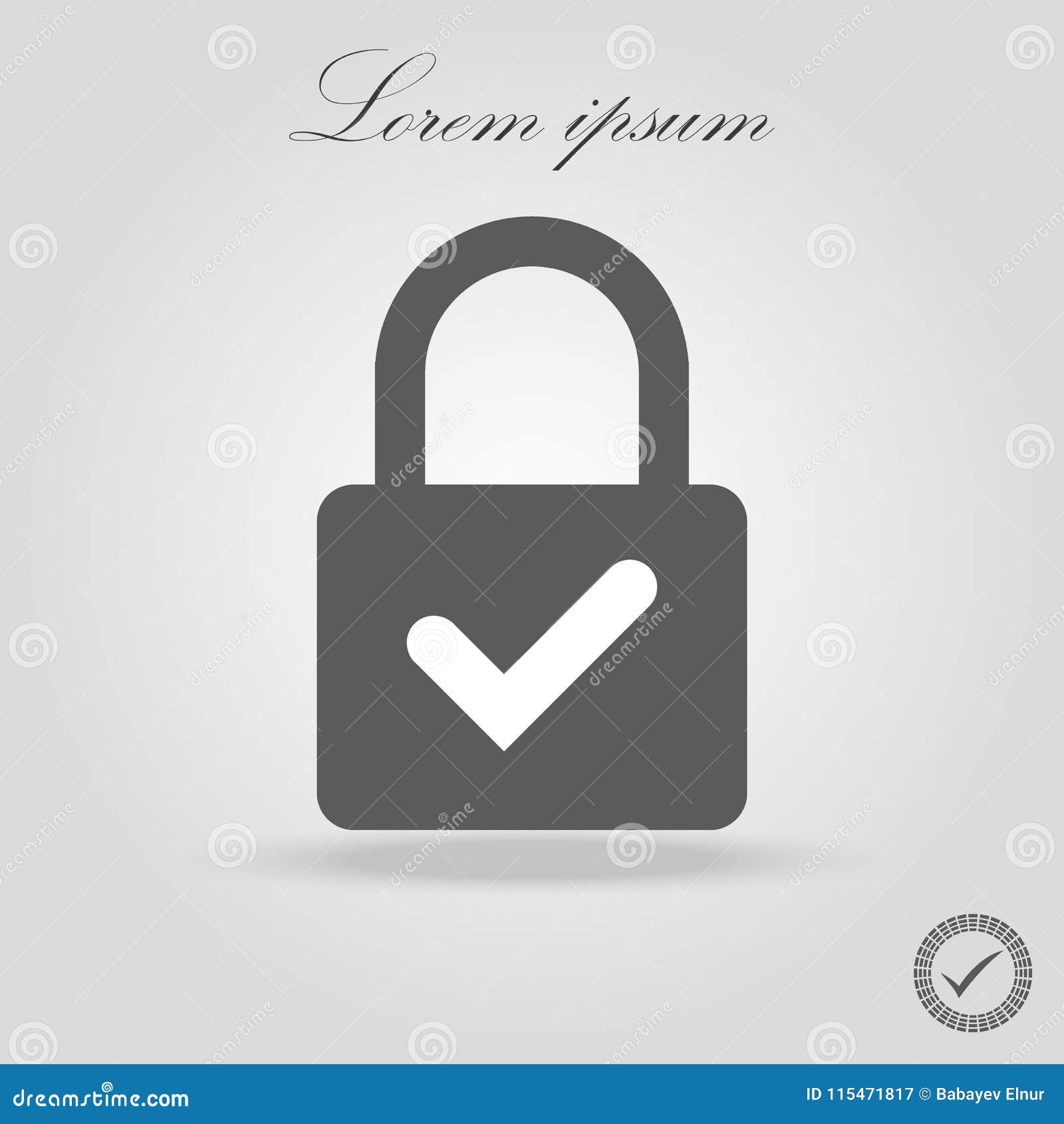 Illustration of a Lock Icon with a Check Mark Stock Illustration ...