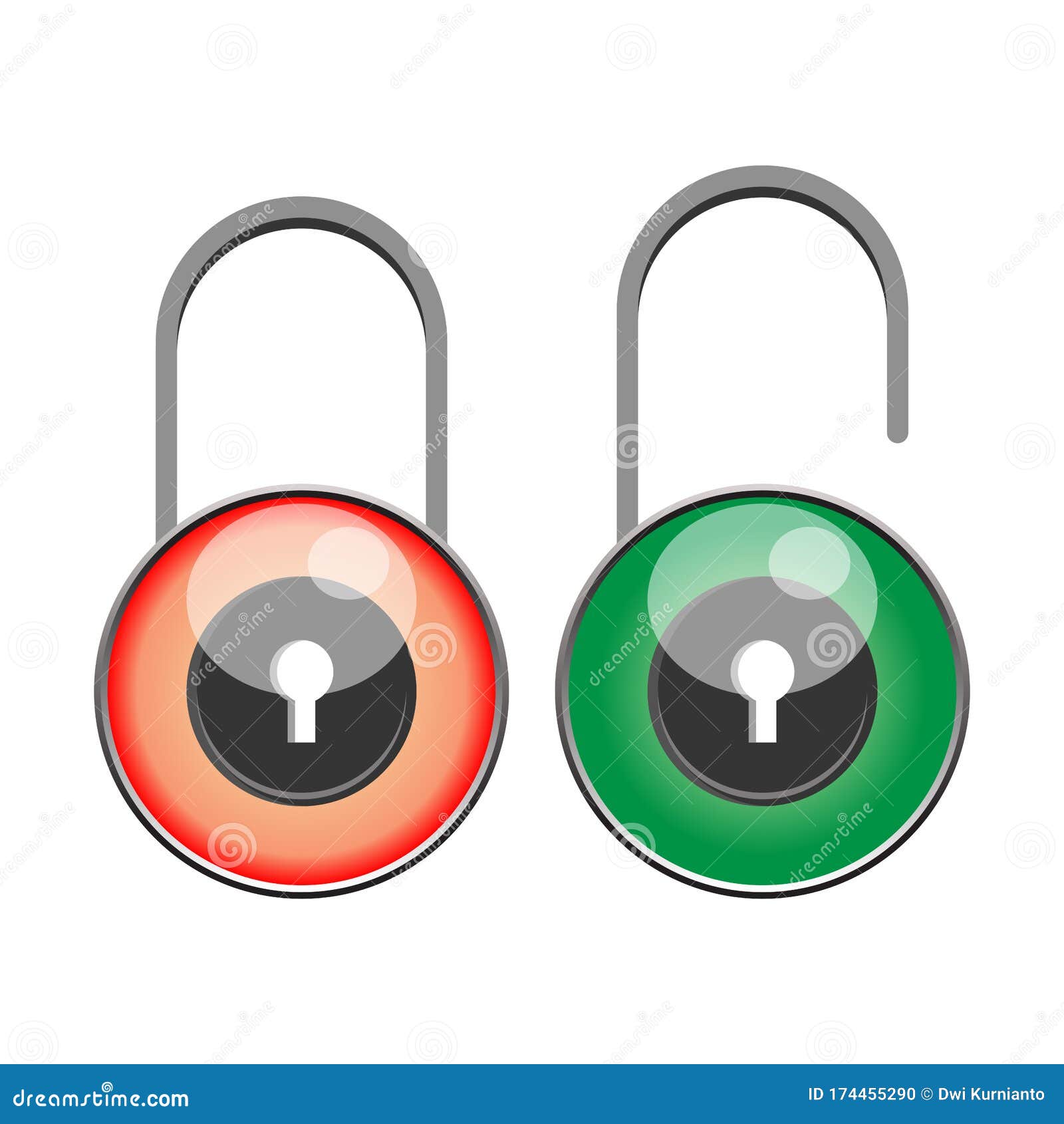 Illustration of Lock and Unlock Button Stock Vector - Illustration of ...