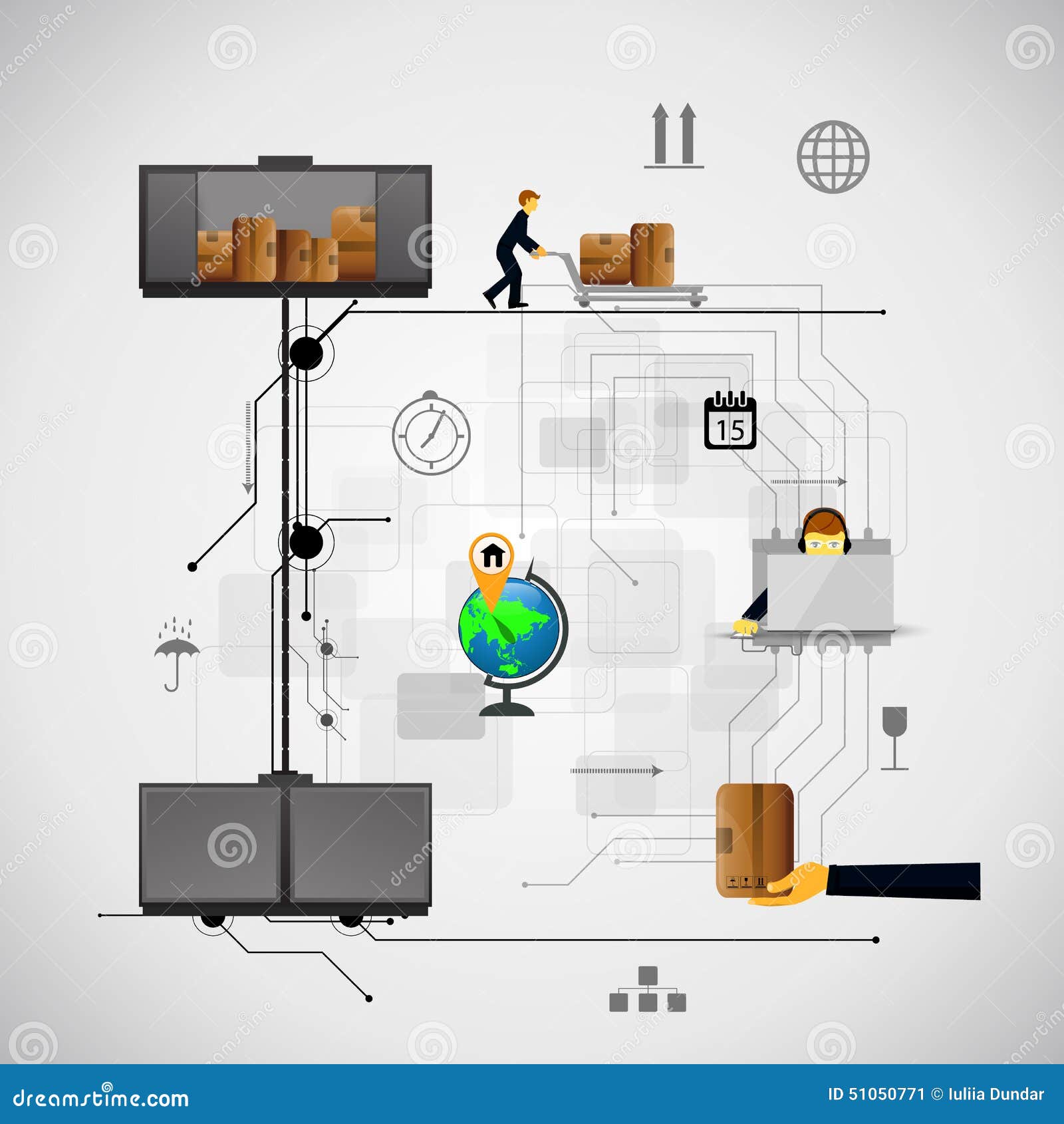 Illustration Logistics Safekeeping Delivery Shipping Stock Illustration ...