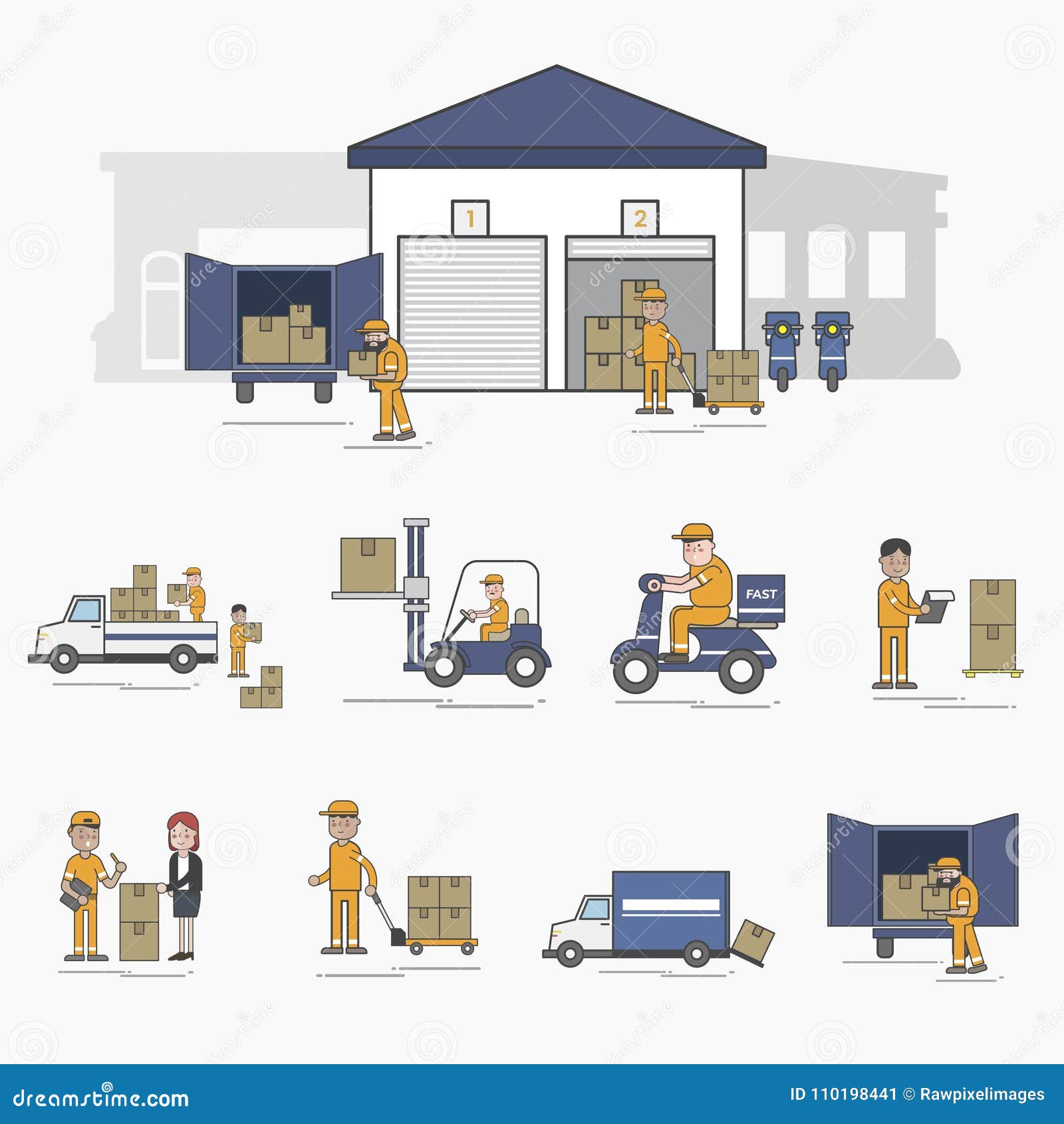 Illustration of Logistics Service Isolated Stock Illustration ...