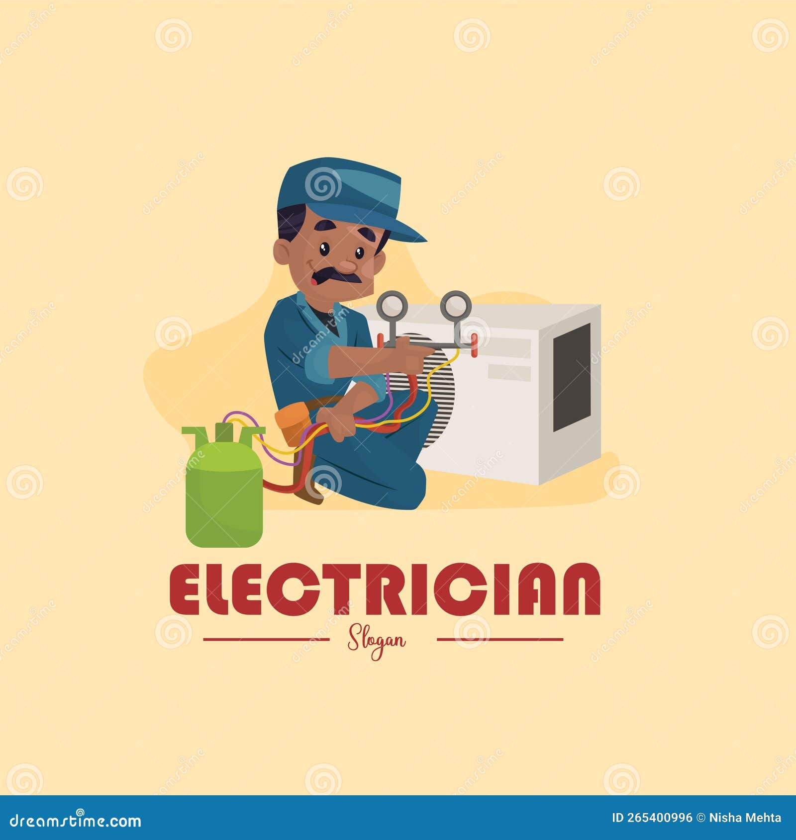 Electrician Vector Mascot Logo Stock Vector - Illustration of ...