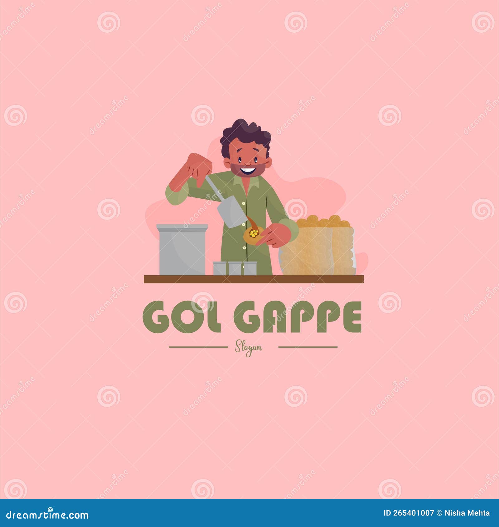 Gol Gappe Vector Mascot Logo | CartoonDealer.com #265401007