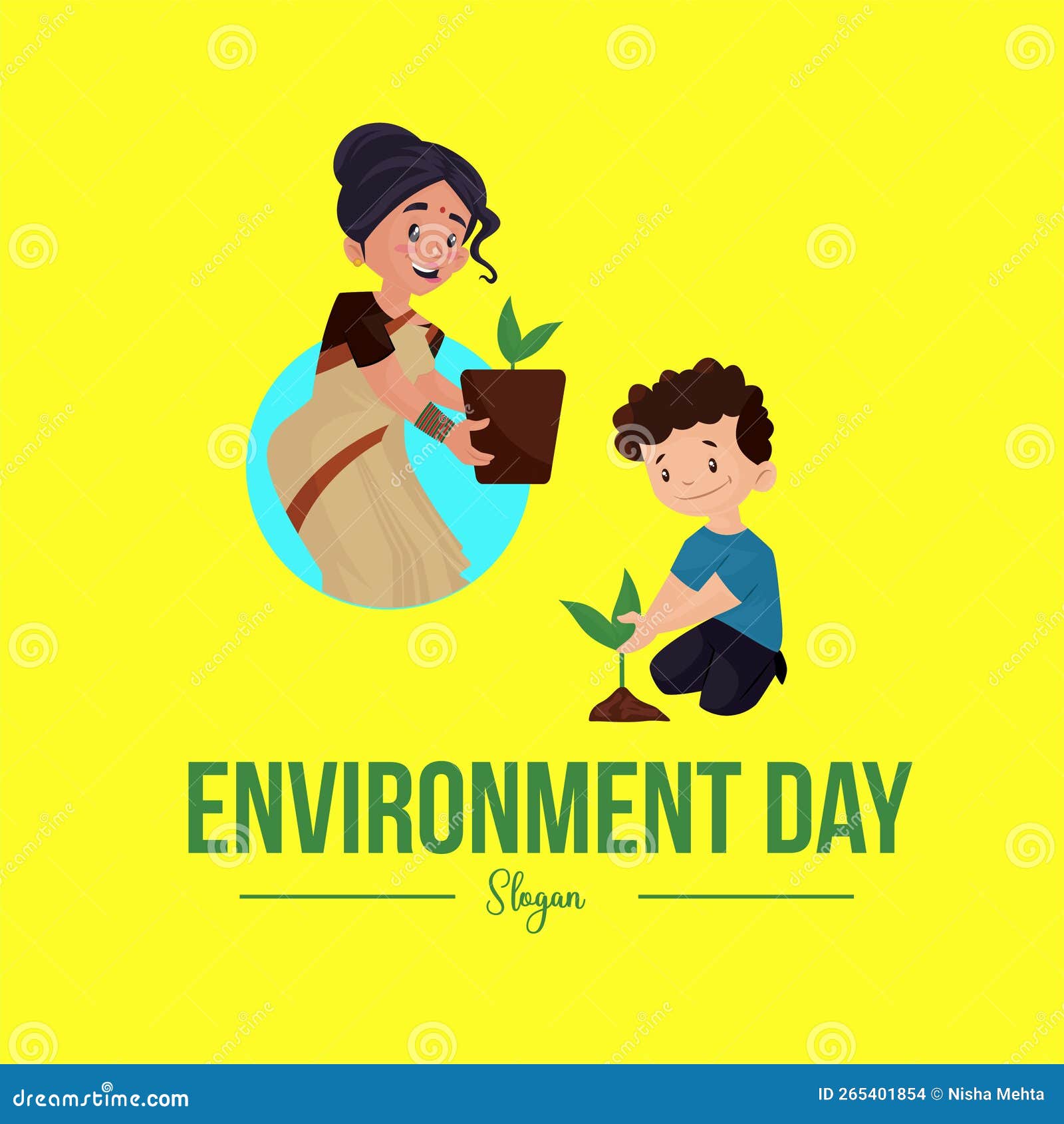 Environment Day Vector Mascot Logo Stock Vector - Illustration of green ...