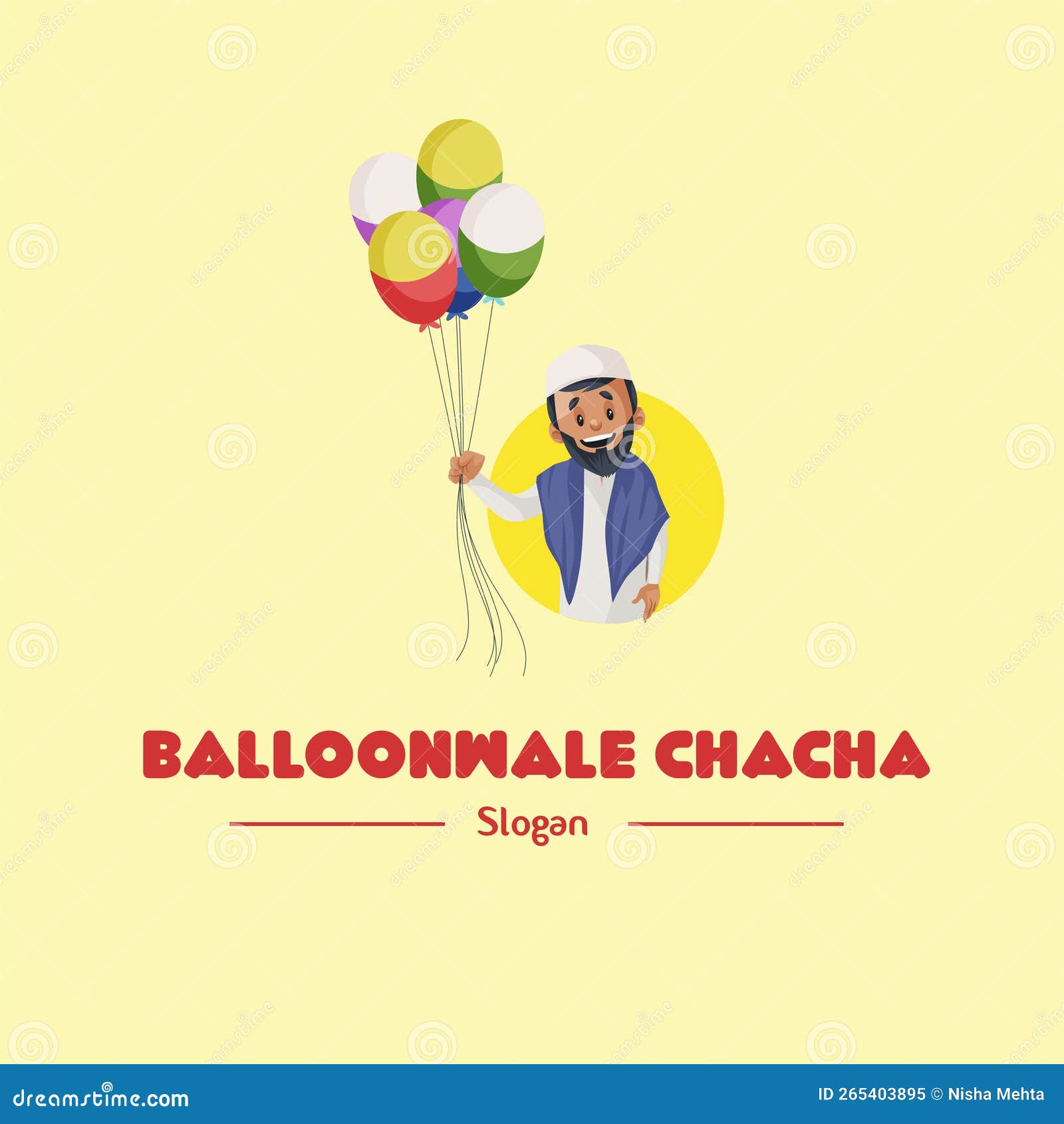 Balloonwale Chacha Vector Mascot Logo Stock Vector - Illustration of ...