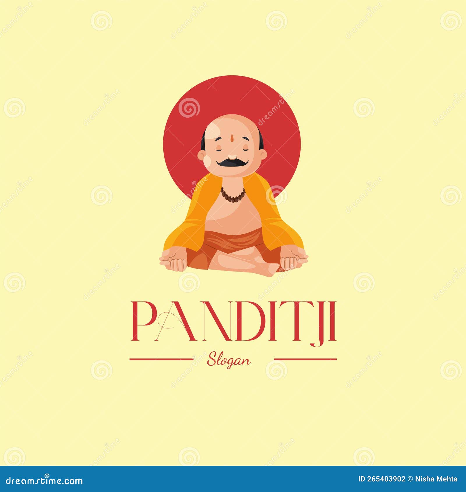 Pandit Ji Vector Mascot Logo | CartoonDealer.com #265403902