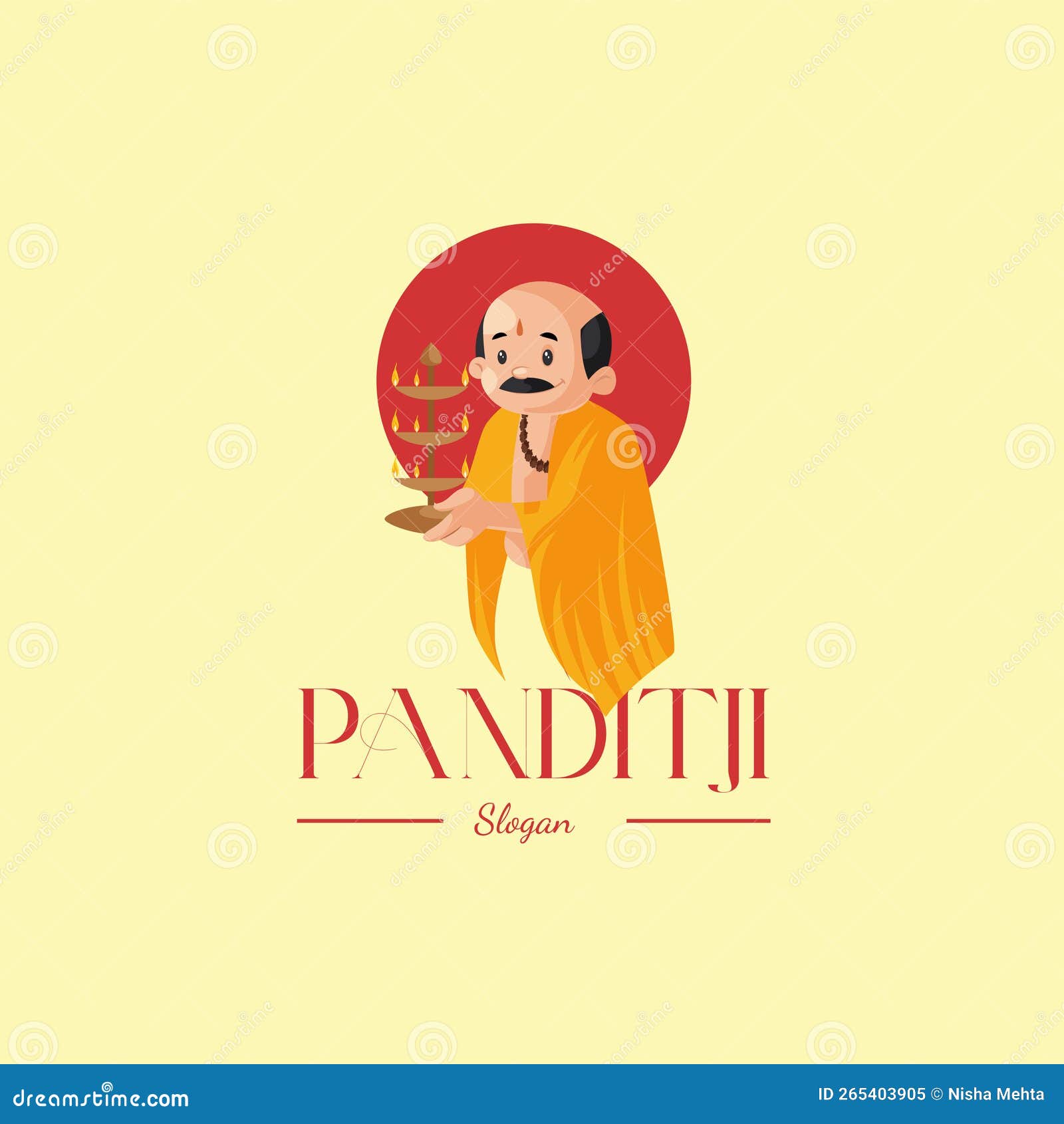 Pandit Ji Vector Mascot Logo | CartoonDealer.com #265403905
