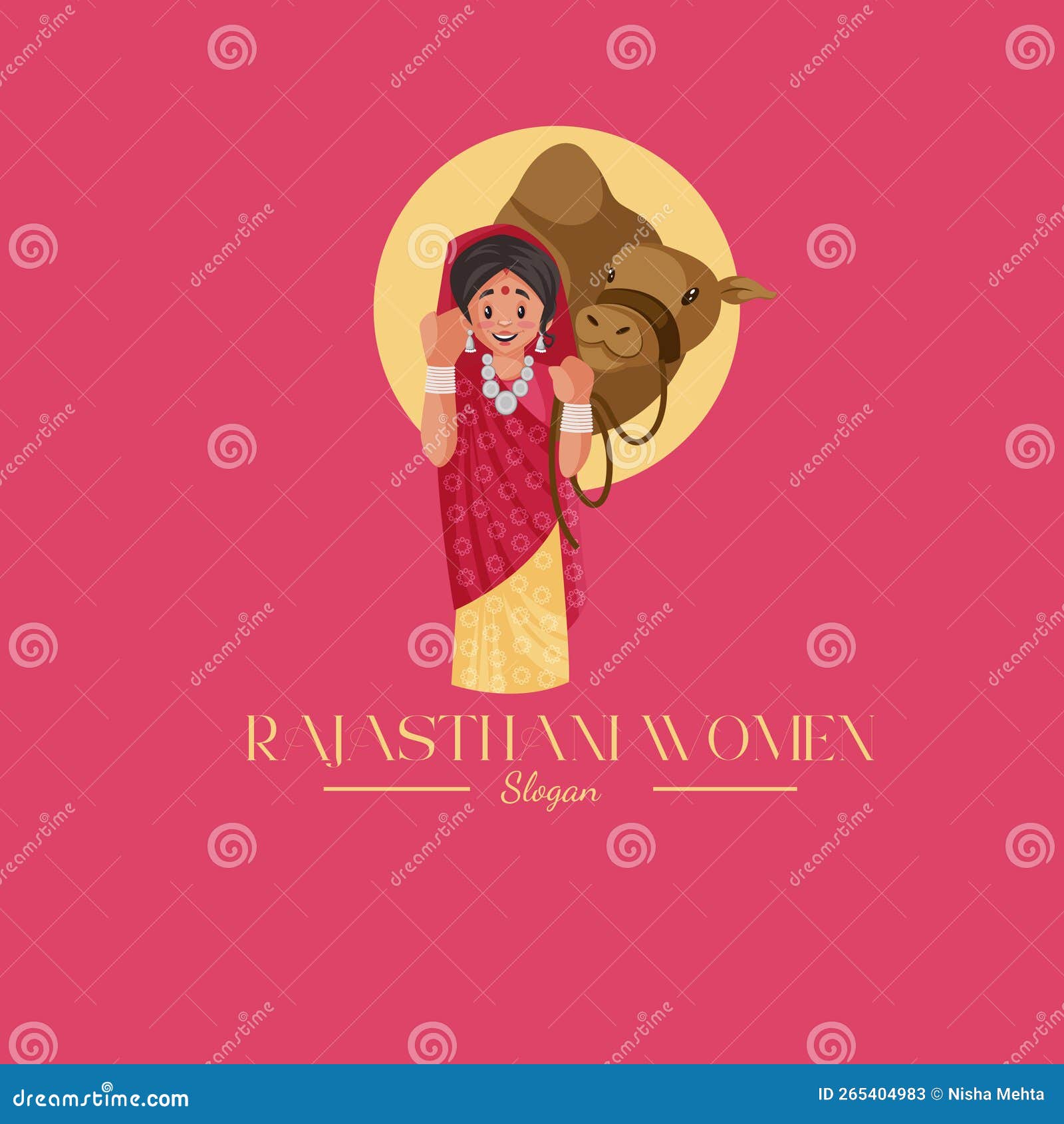 Rajasthani Women Vector Mascot Logo Stock Vector - Illustration of ...