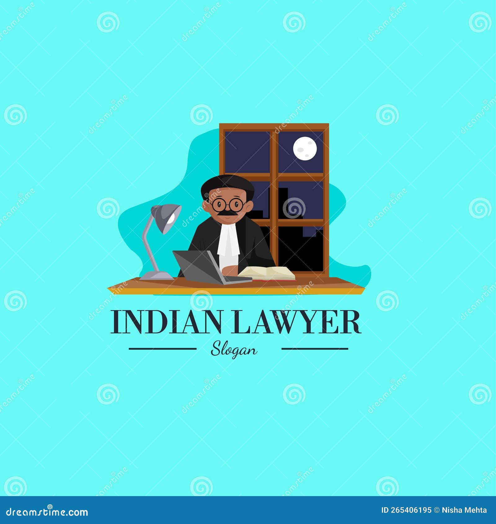 Indian Lawyer Vector Mascot Logo Stock Vector - Illustration of male ...