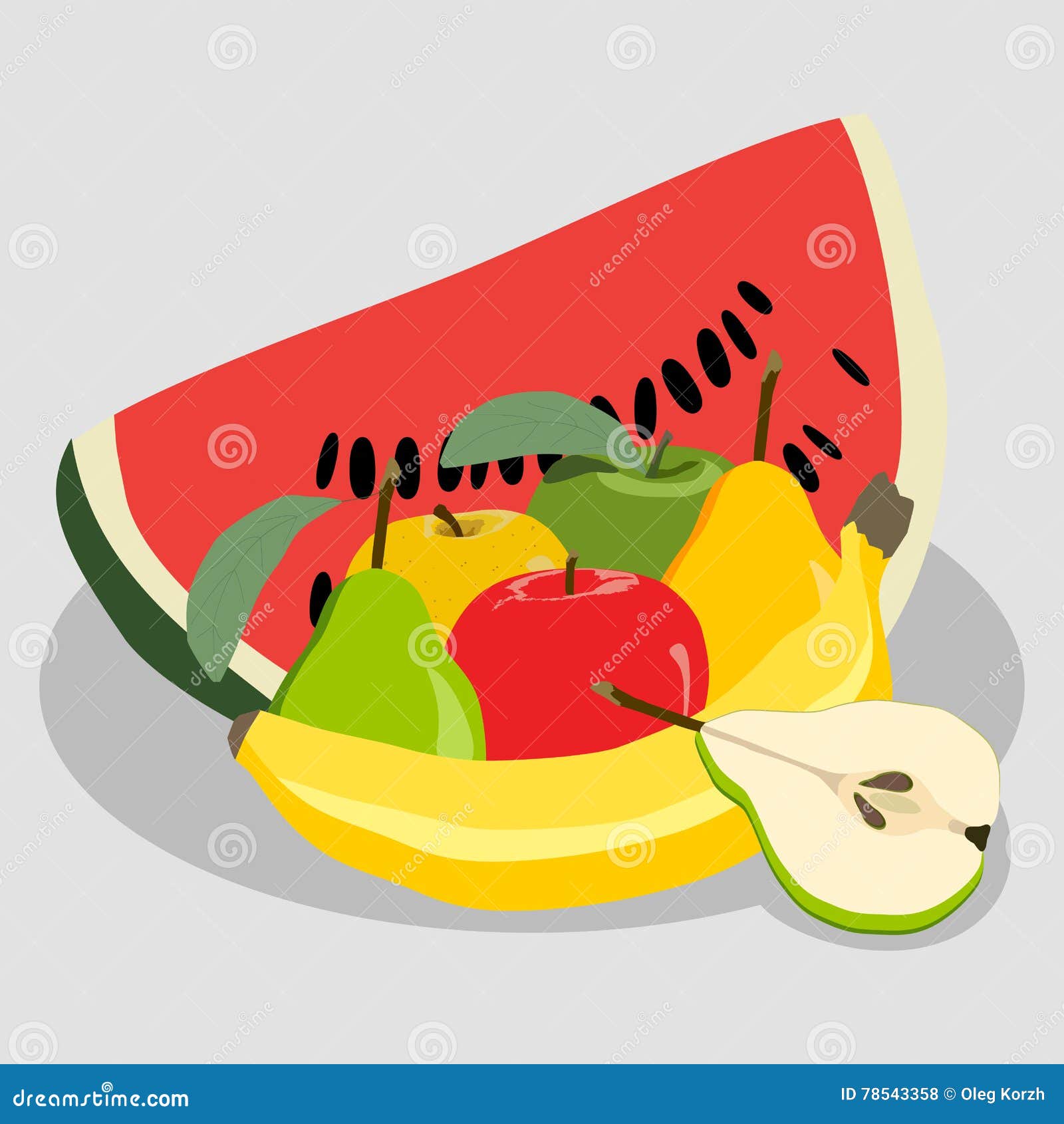 Illustration of Logo for Fruit Set Stock Vector - Illustration of ...
