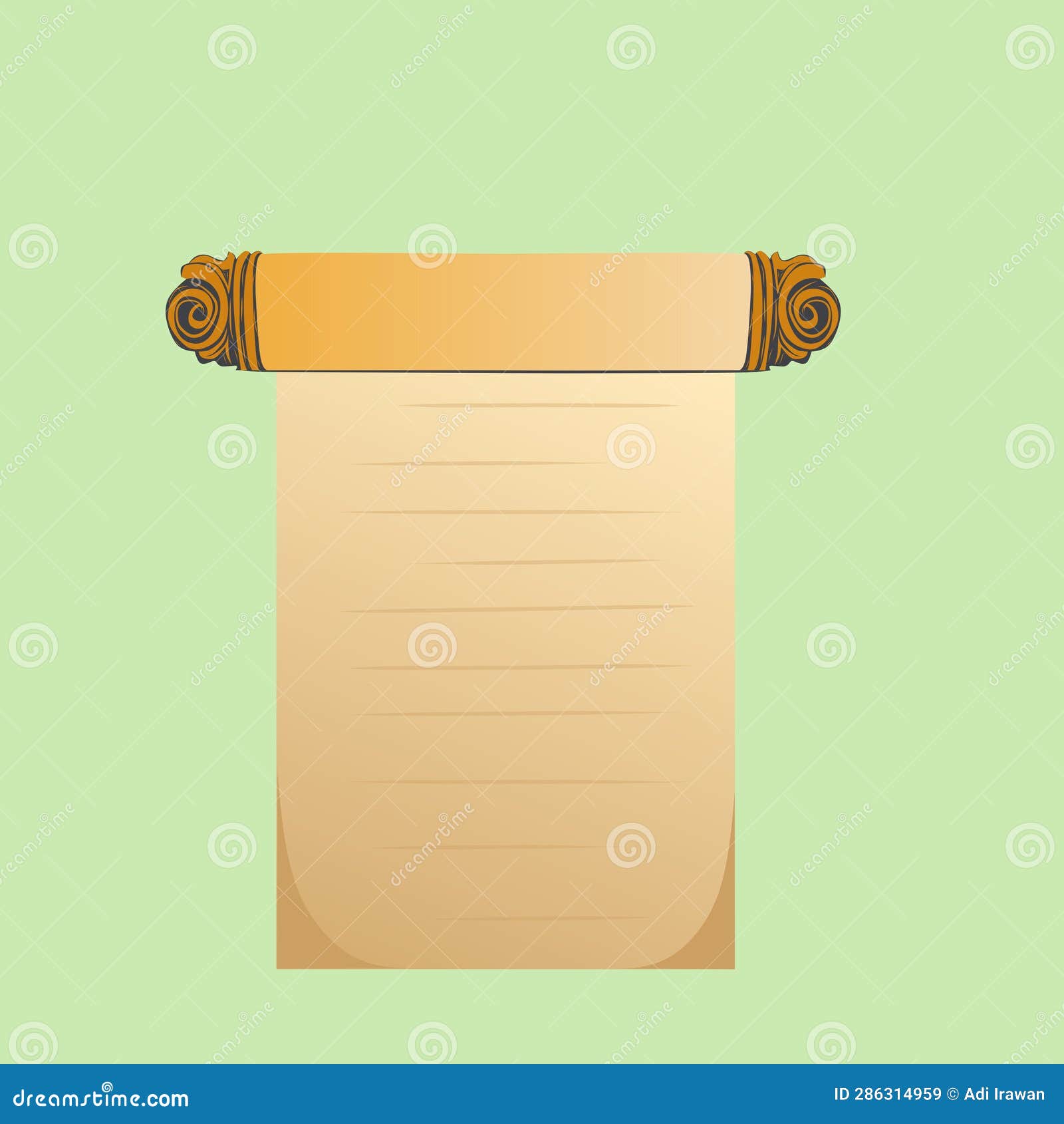 Illustration of the Logo Icon in the Form of a Brown Paper Scroll ...