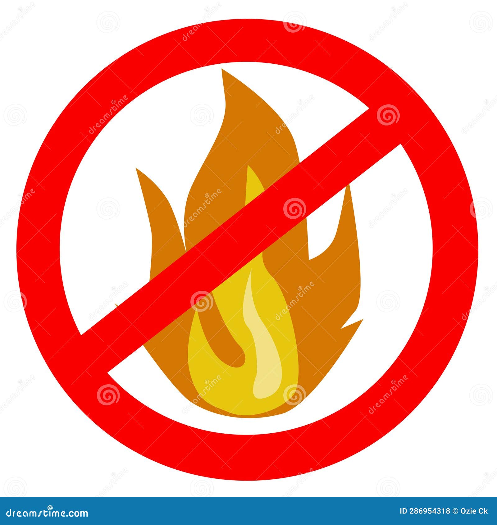 Illustration Logo Icon Prohibited from Making Fire Sources Stock ...