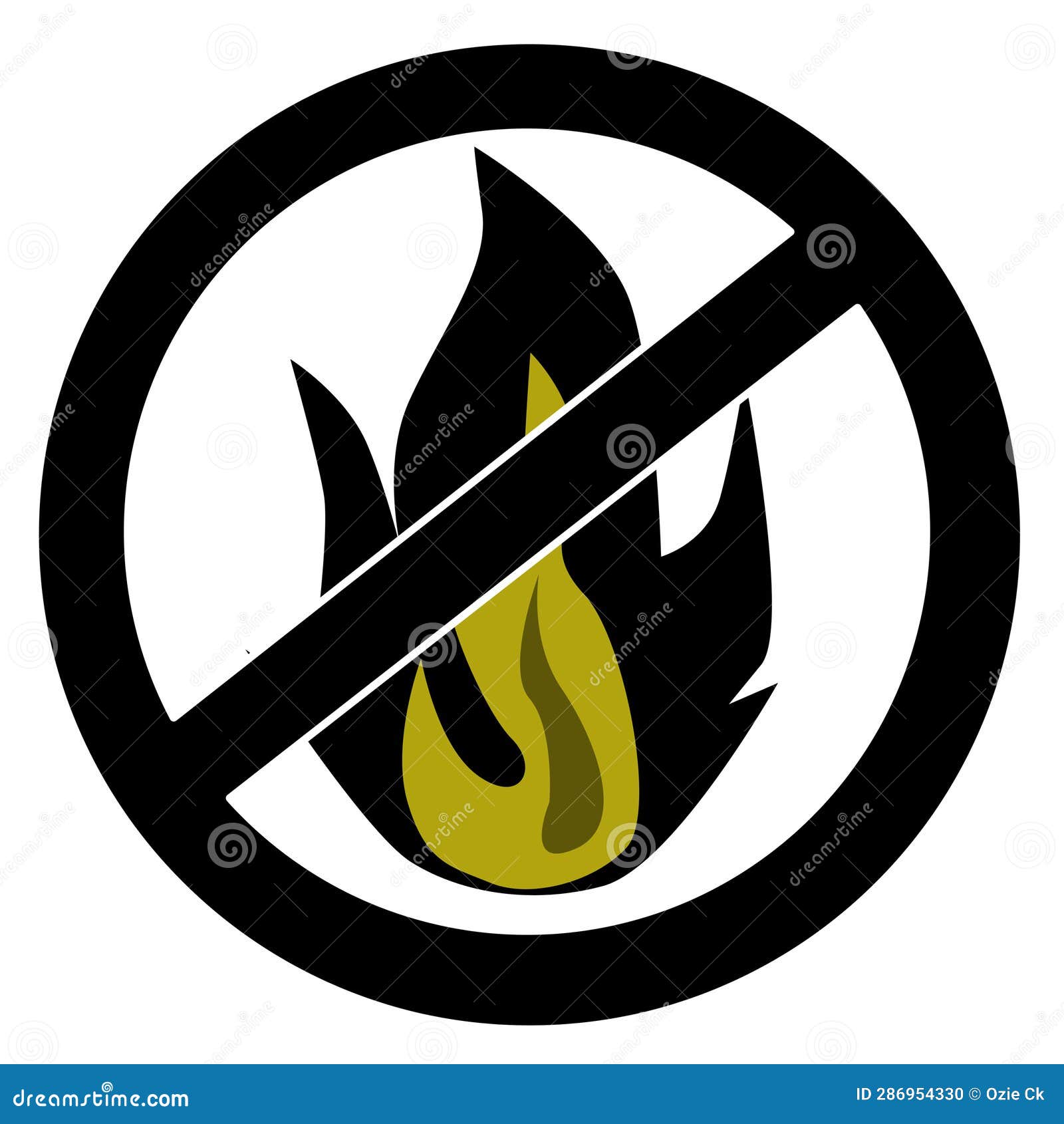 Illustration Logo Icon Prohibited from Making Fire Sources Stock ...