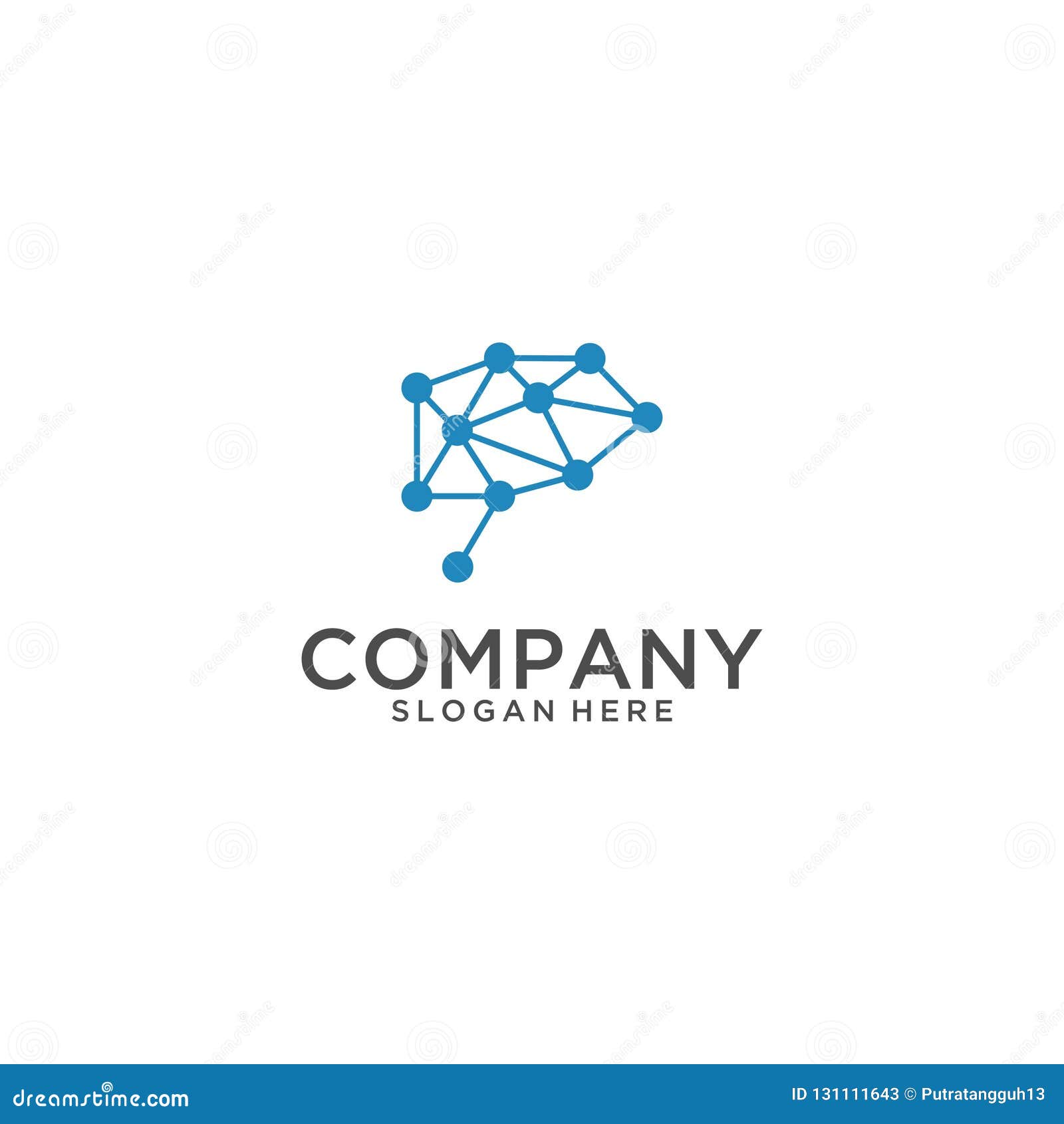 Brain tech logo design stock vector. Illustration of geometric - 131111643