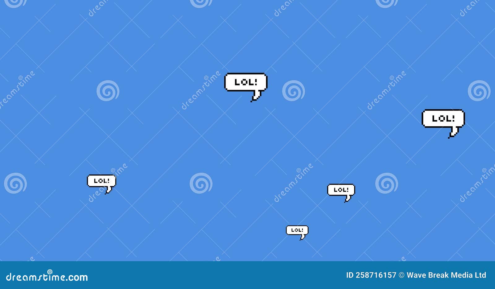 Illustration of Lol Text in Speech Bubbles Against Blue Background ...