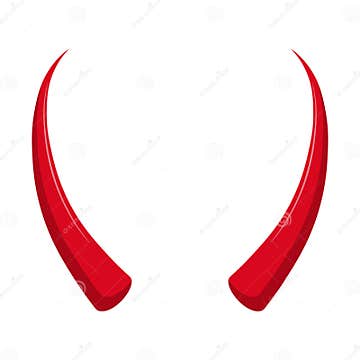 Vector Illustration of Long Red Devil Horns. Stock Vector ...