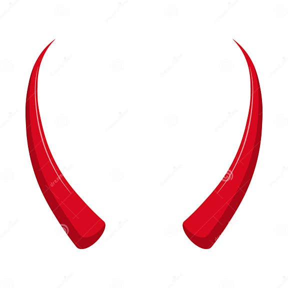 Vector Illustration Of Long Red Devil Horns Stock Vector