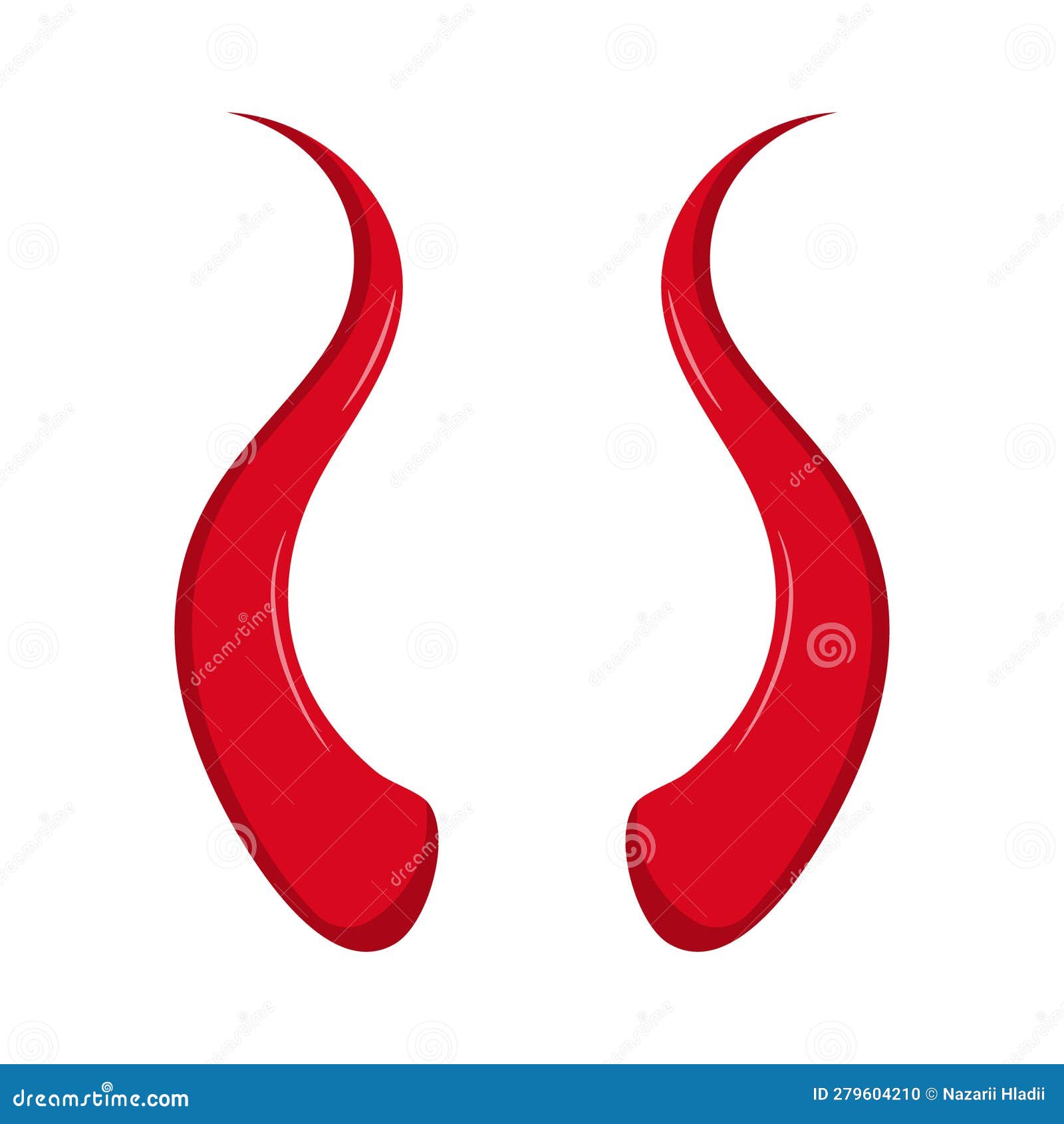 Vector Illustration of Long Red Devil Horns. Stock Vector ...