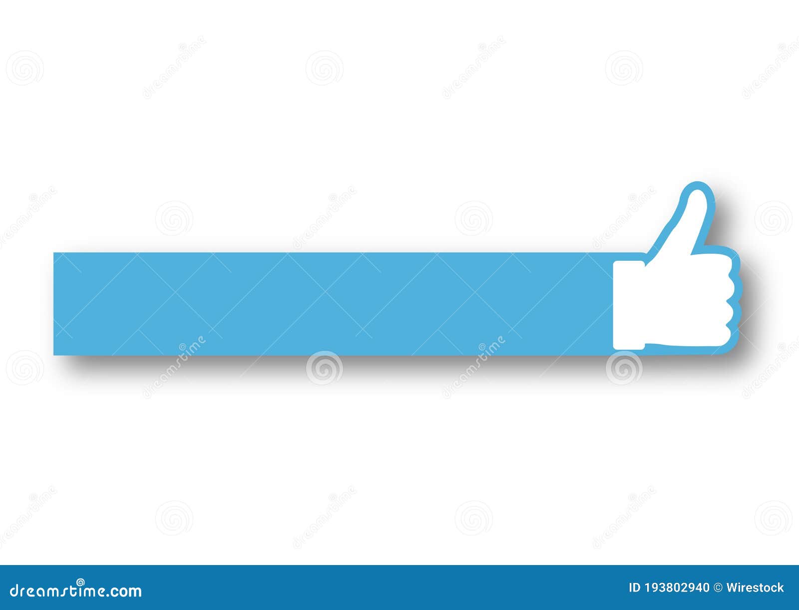 Illustration of a Long Thumb Up Symbol, Like Icon on a White Background ...