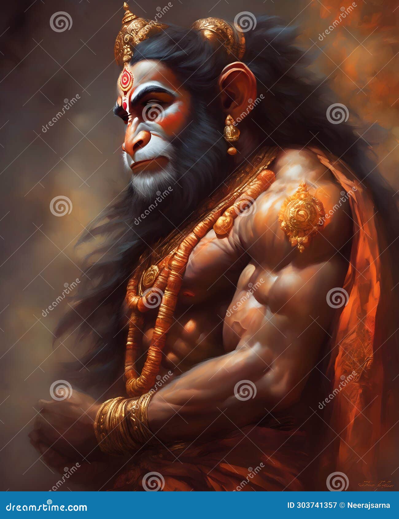 Illustration of Lord Hanuman Stock Illustration - Illustration of ...