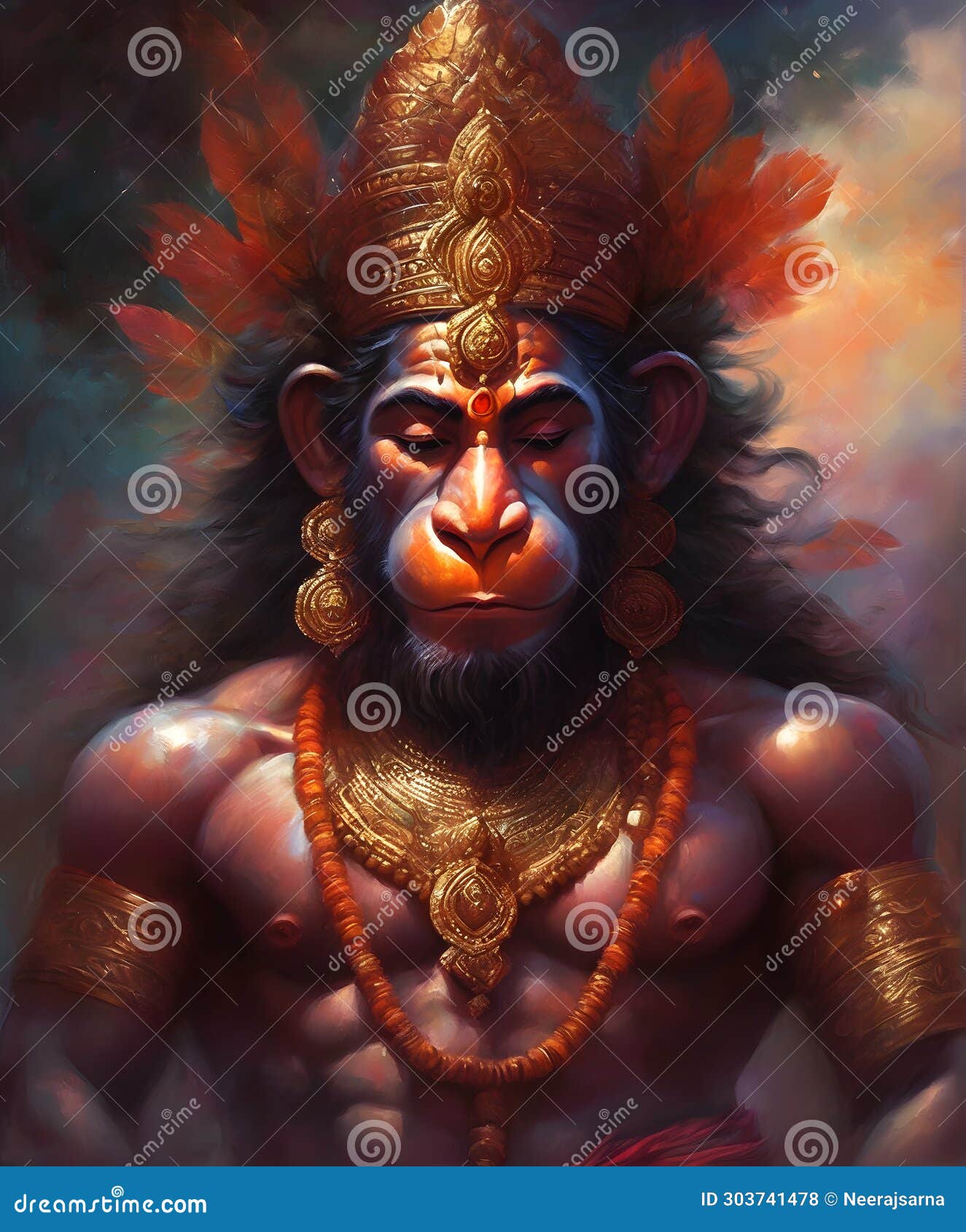 Illustration of Lord Hanuman Stock Illustration - Illustration of ...