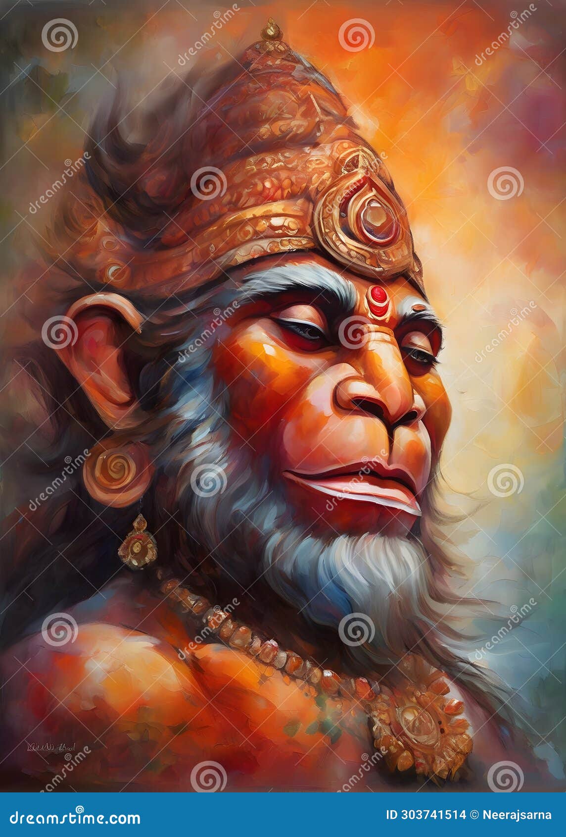 Illustration of Lord Hanuman Stock Illustration - Illustration of ...