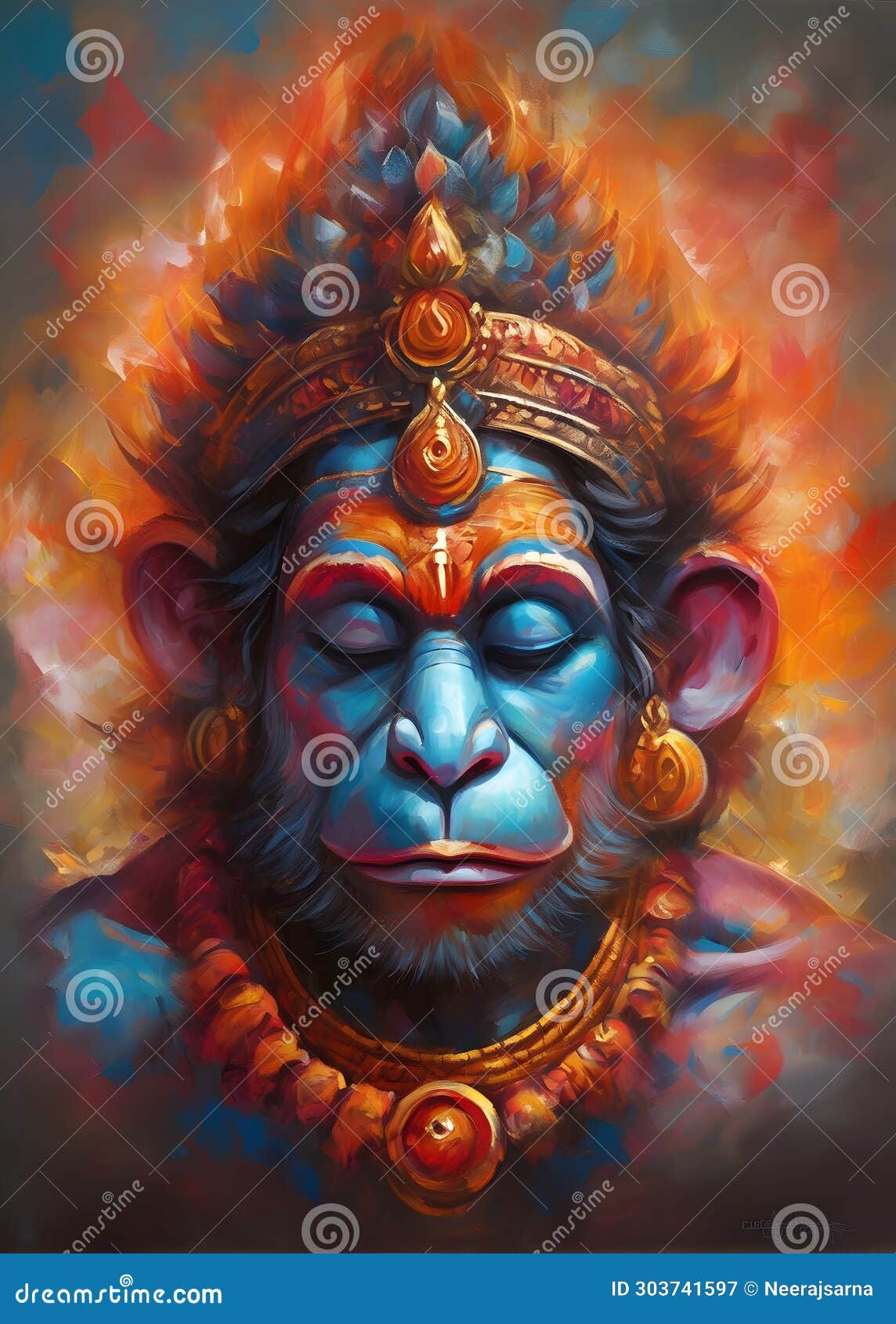 Illustration of Lord Hanuman Stock Illustration - Illustration of ...