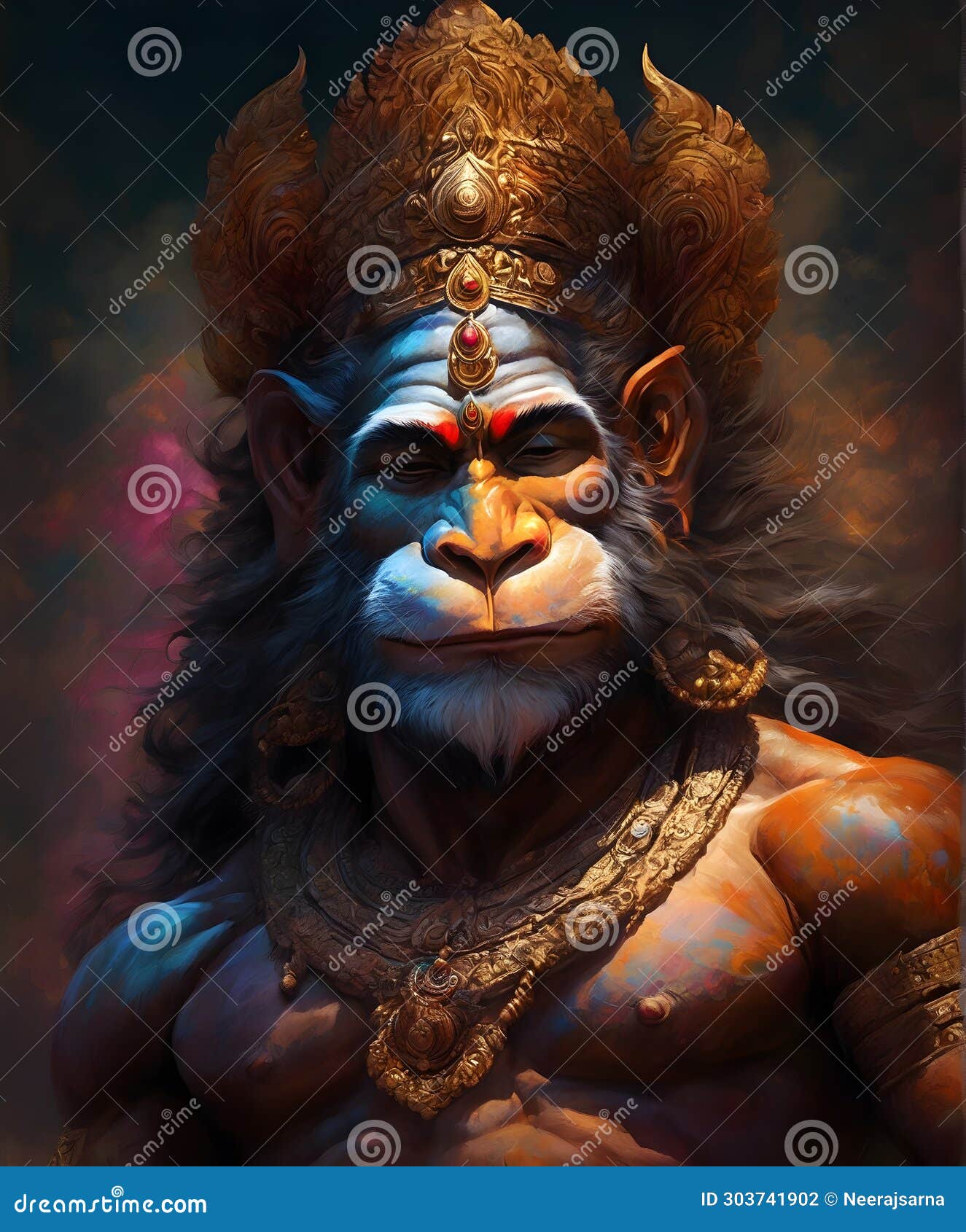 Illustration of Lord Hanuman Stock Illustration - Illustration of ...