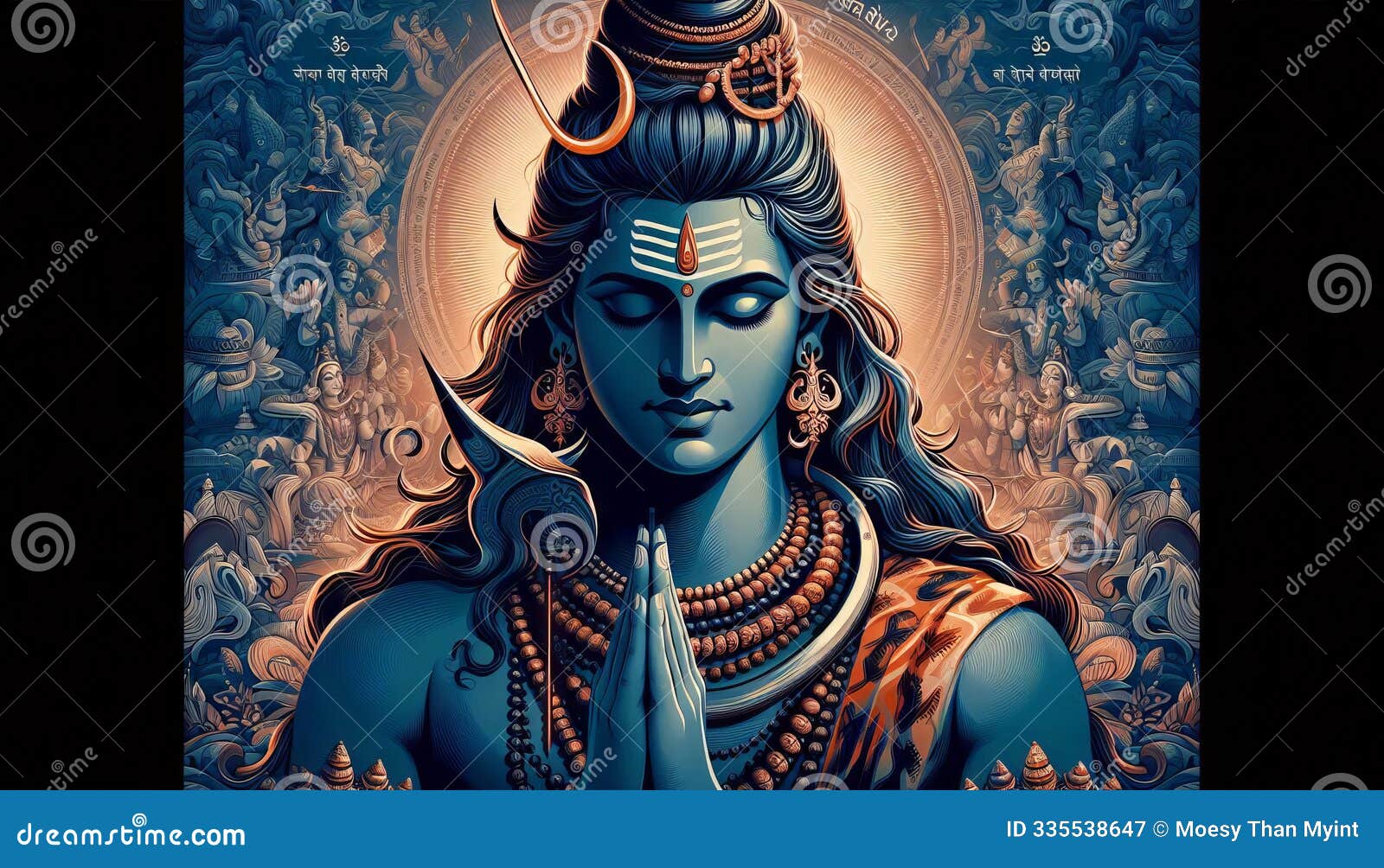 Lord Shiva Hindu God Illustration with Om Namah Shivaya Mantra Stock ... Lord Shiva Hindu God Illustration with Om Namah Shivaya Mantra Stock ...