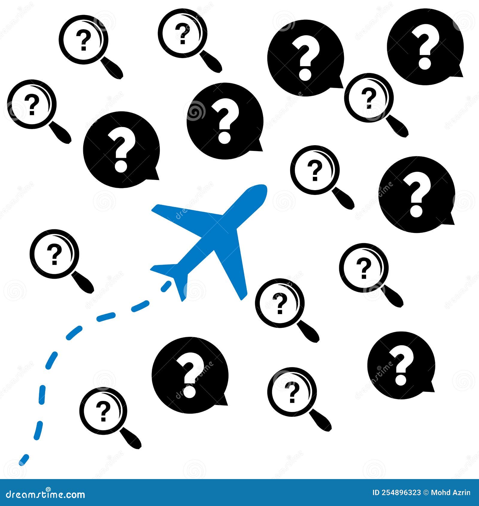 Illustration of a Lost Airplane Stock Illustration - Illustration of ...