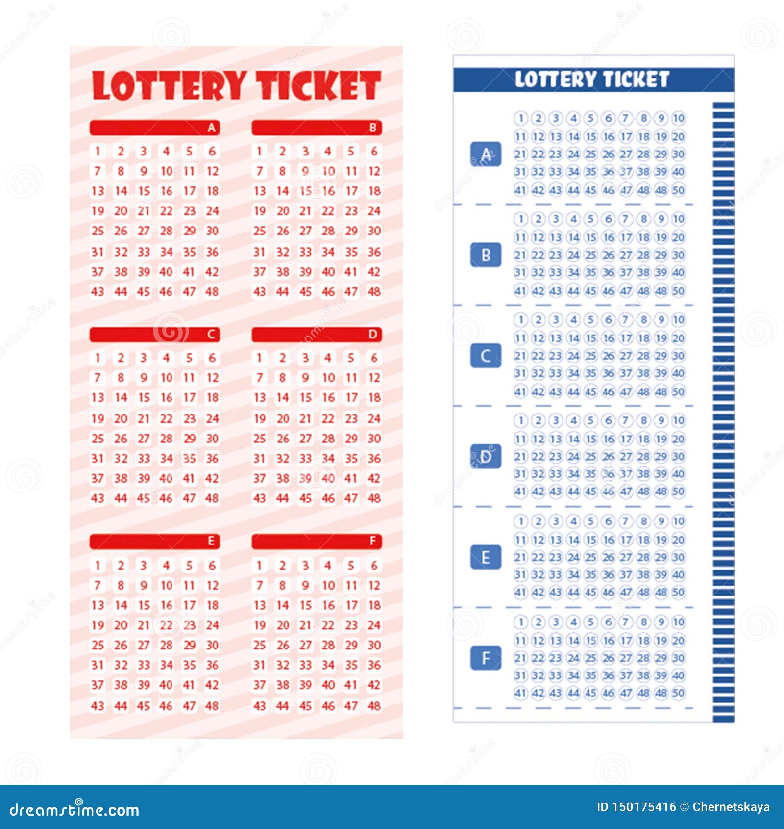 Illustration of Lottery Tickets on White Stock Illustration ...