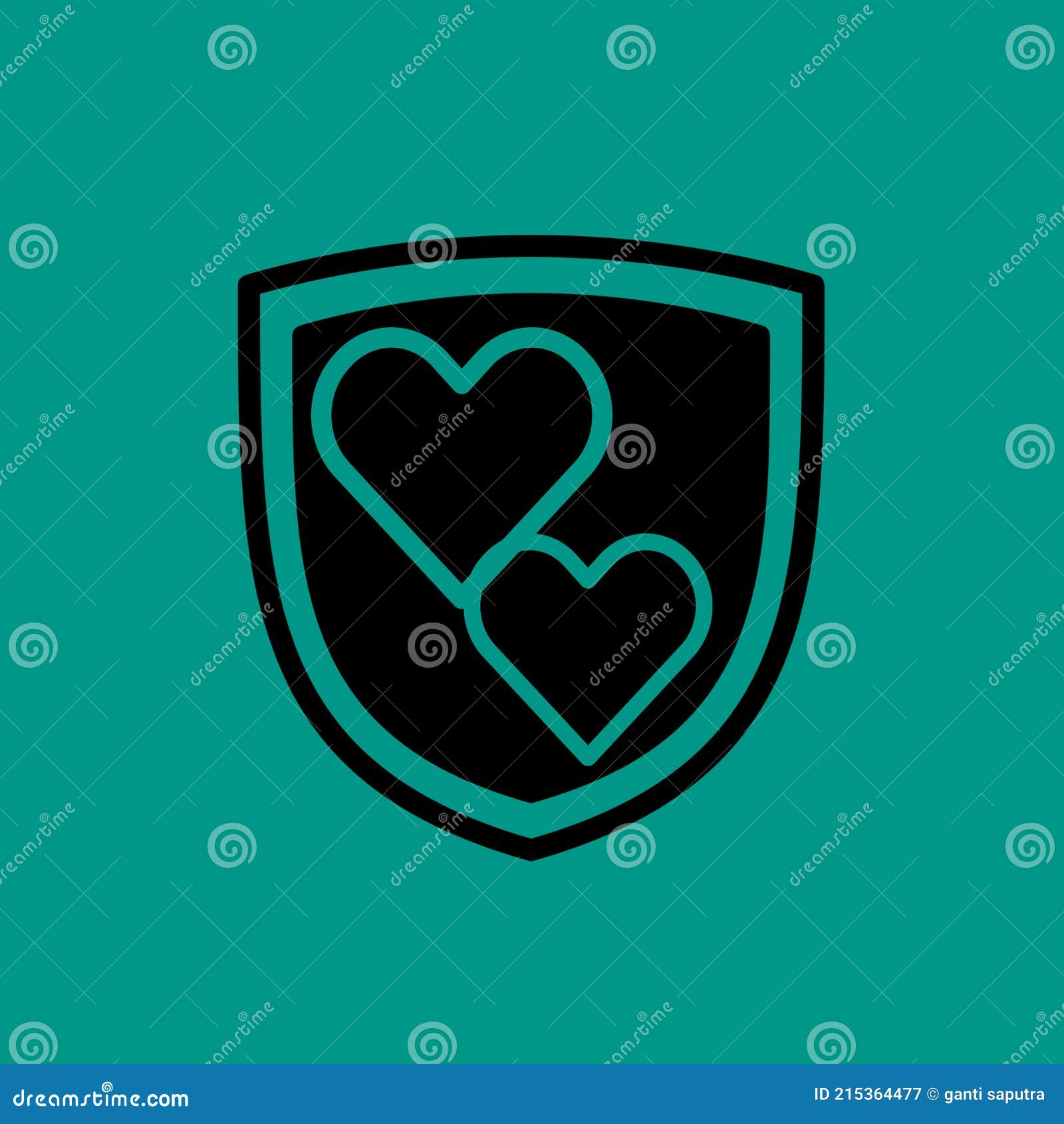 This is an Illustration of the Love Shield Design Stock Illustration ...