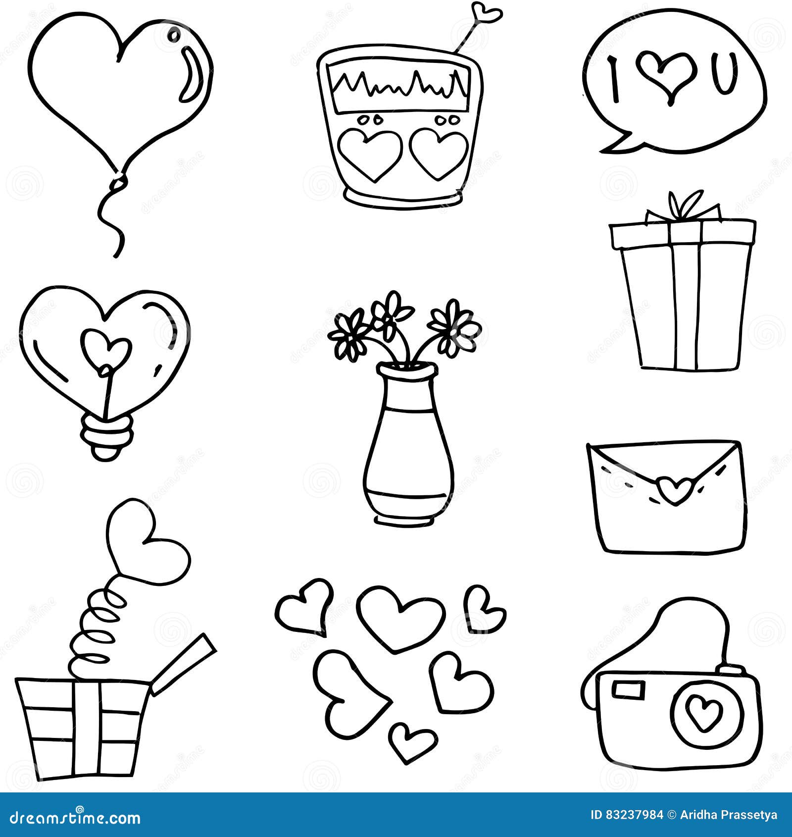 Illustration of Love Theme Doodles Stock Vector - Illustration of heart ...