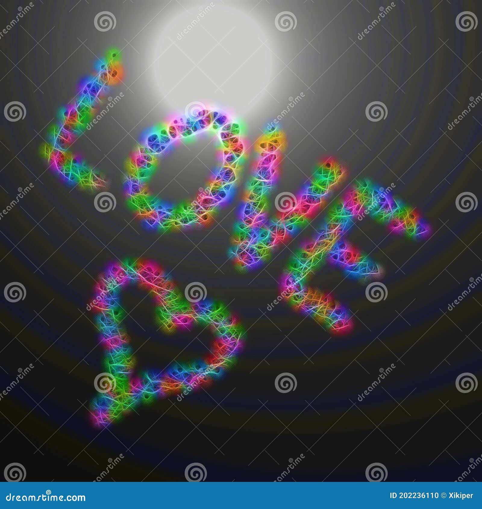 Illustration of the LOVE Word Written with Colorful Lines Stock ...