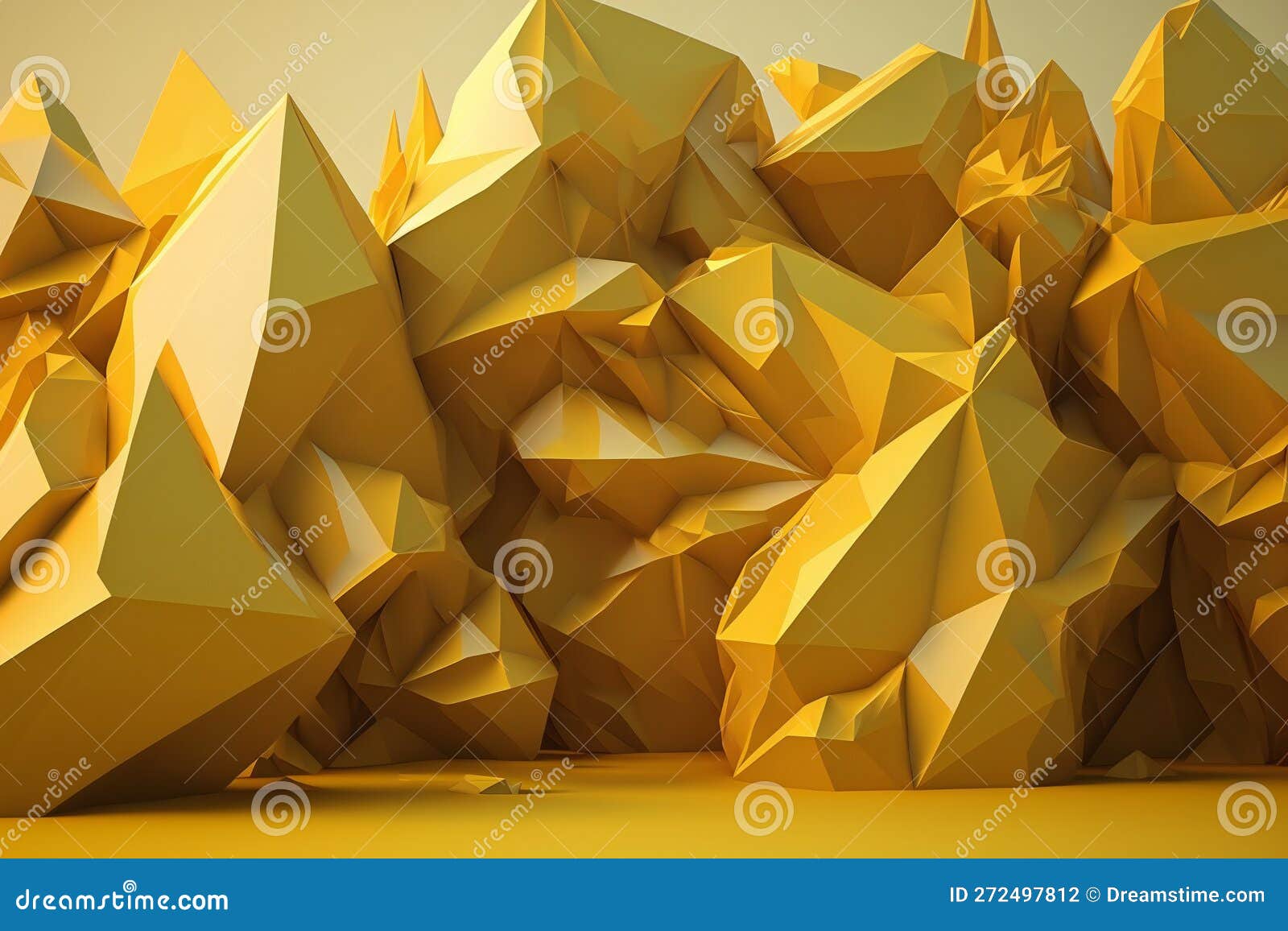 Low Poly Yellow Pattern, Digital Illustration Artwork, Abstract ...