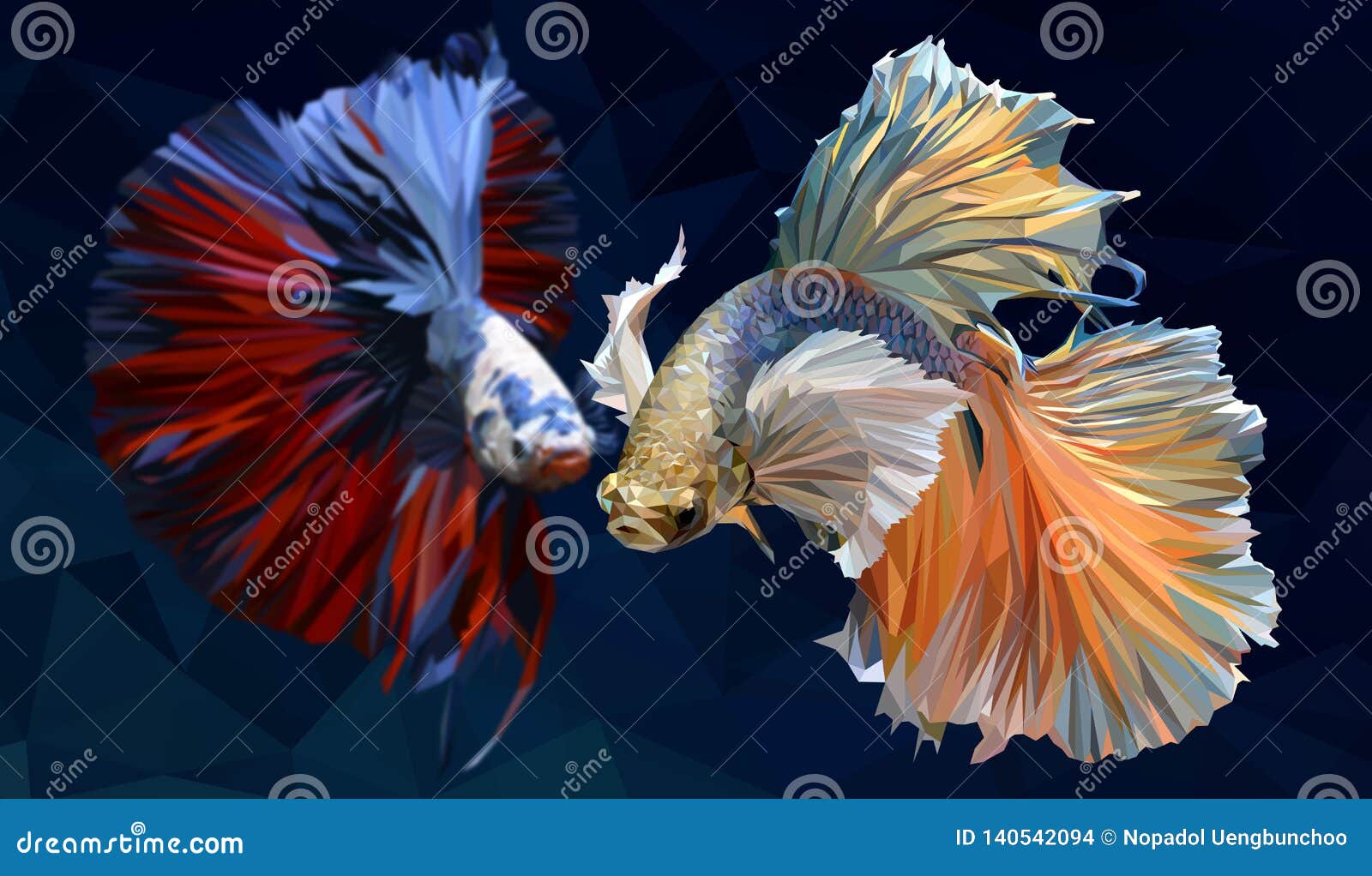 Illustration Low Polygonal of Betta Fish Stock Illustration ...
