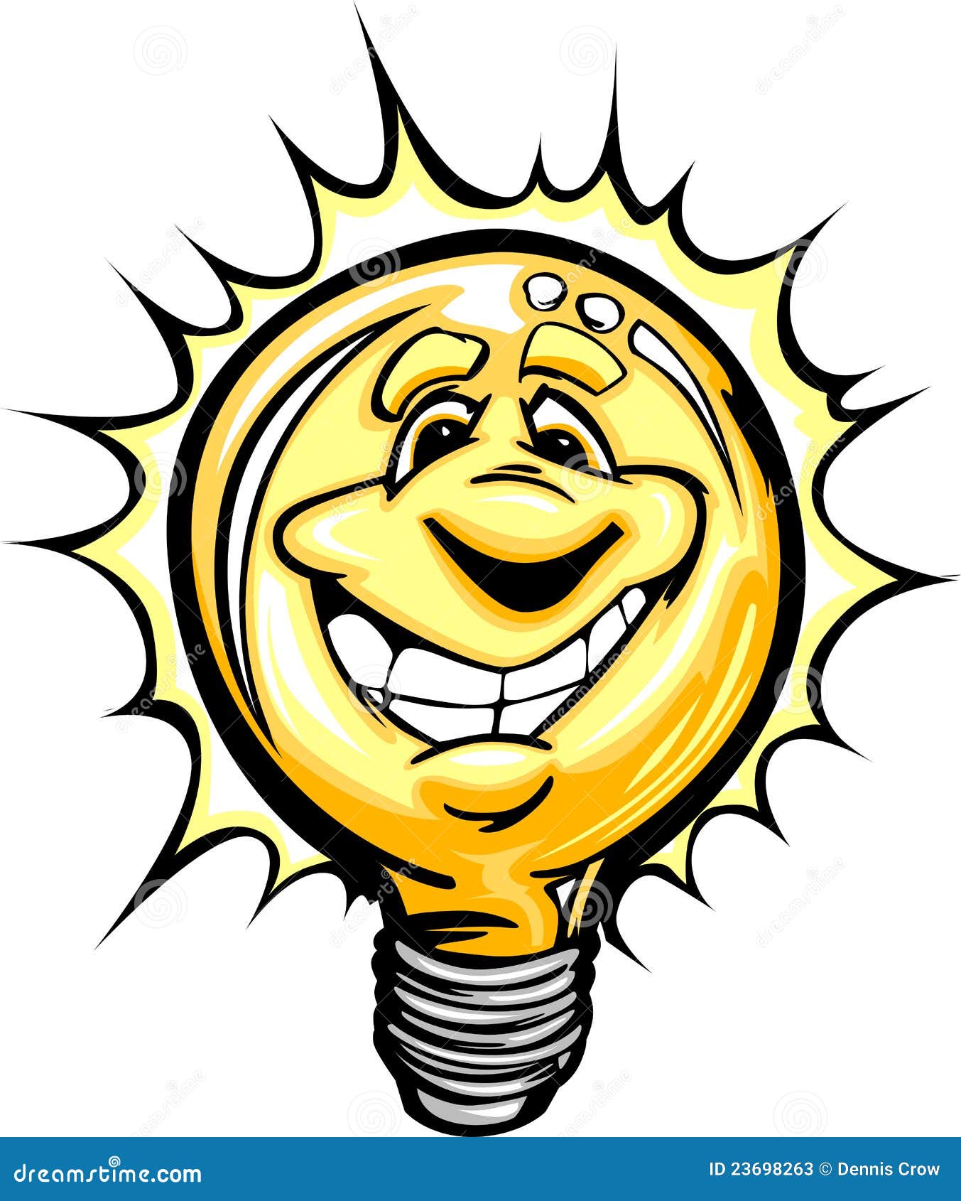 Illustration Lumineuse Heureuse De Dessin Animé D'ampoule D'idée Photos ...
