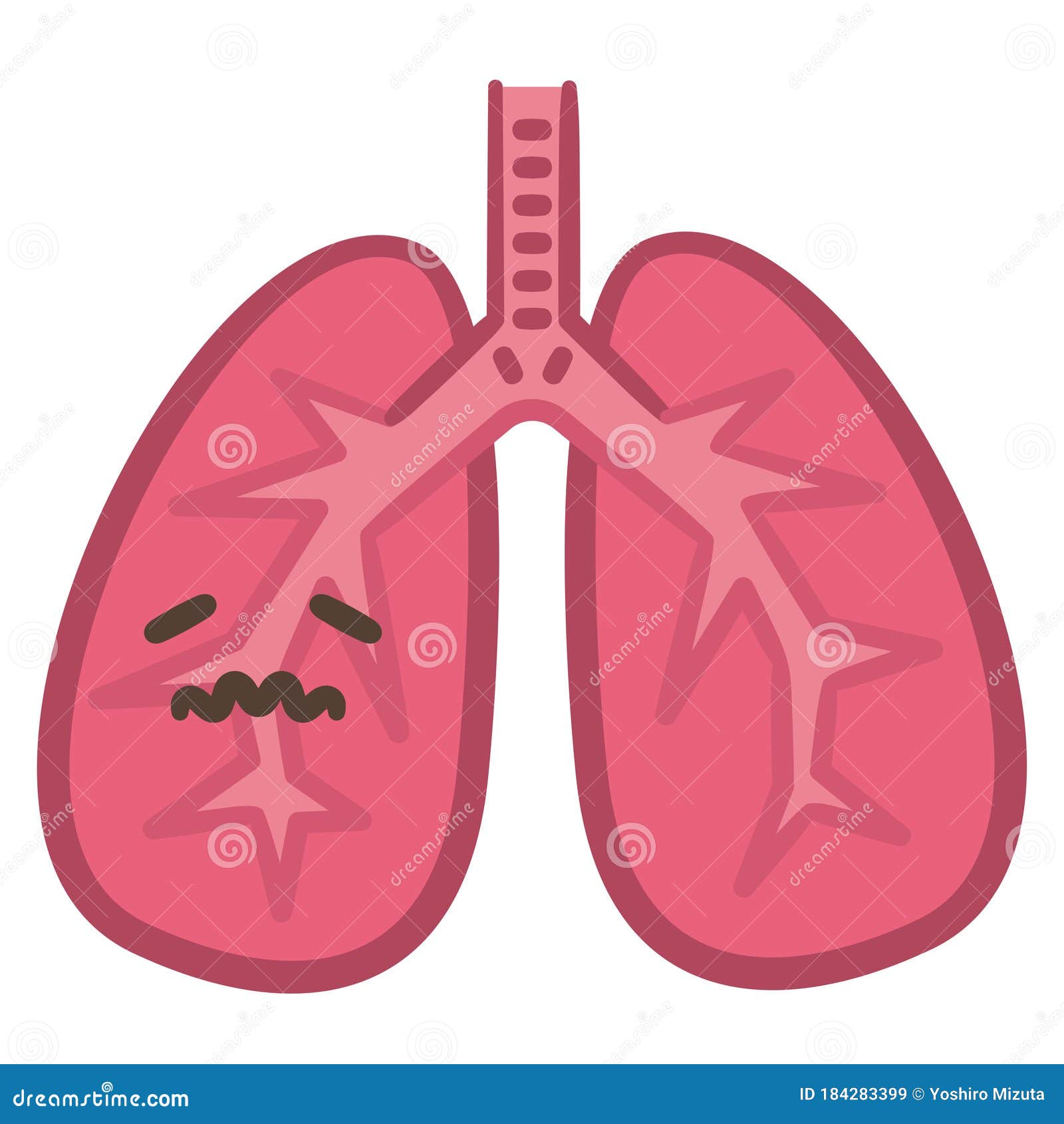 Illustration of Lungs Reddened by Inflammation Stock Vector ...