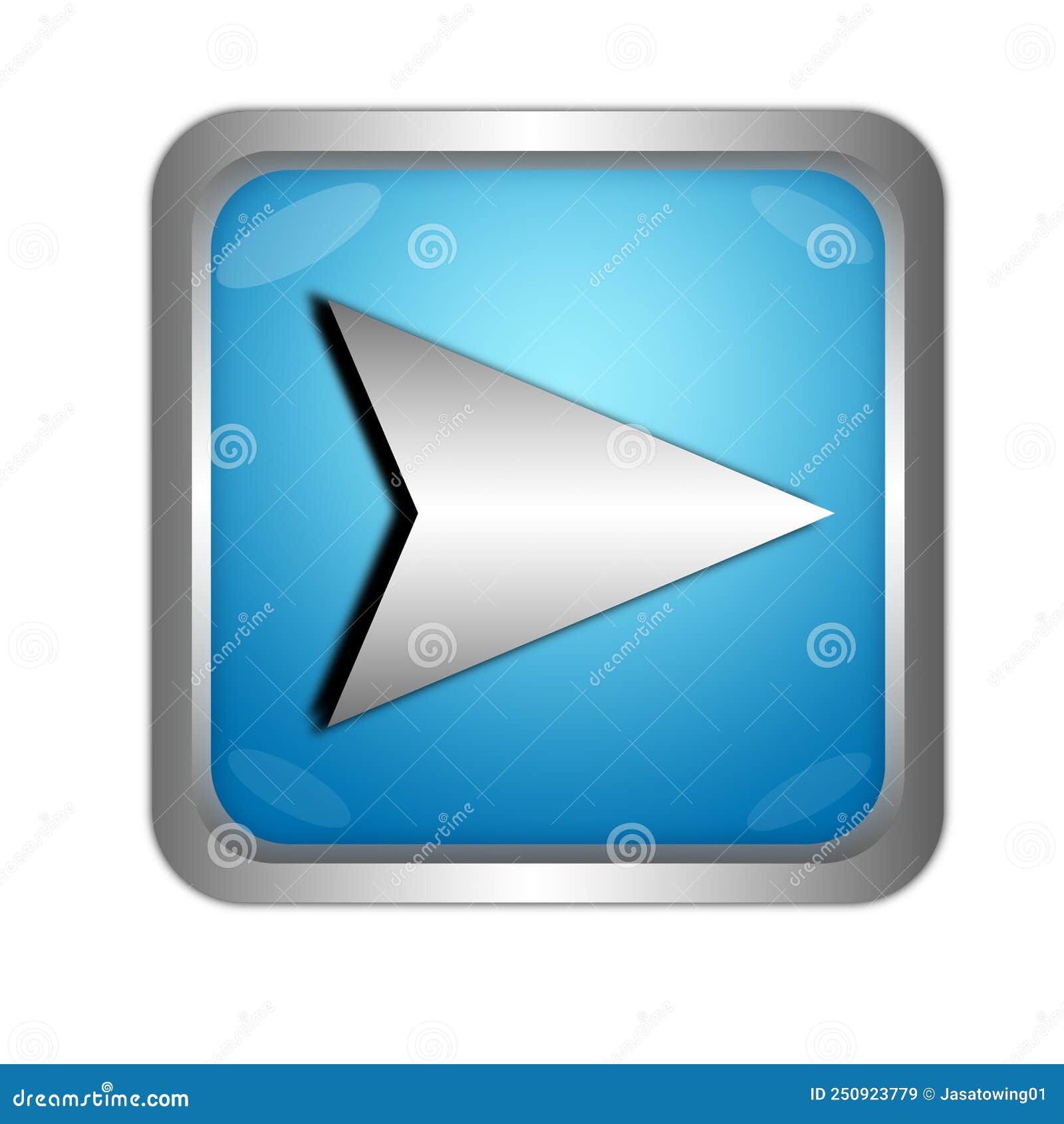 An Illustration of a Luxurious Blue and Silver 3D Rectangular Logo Play ...