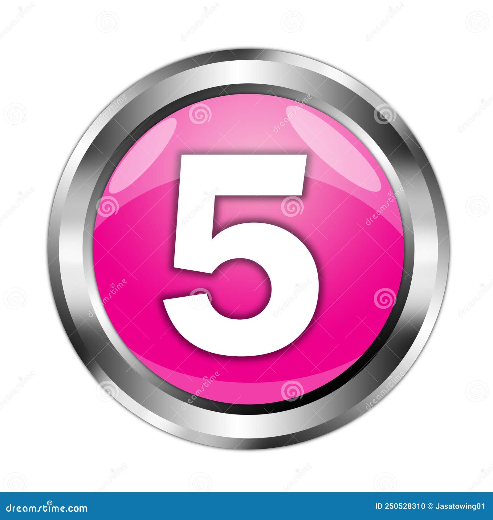 An Illustration of a Luxurious 3D Pink Circular Button. Stock ...