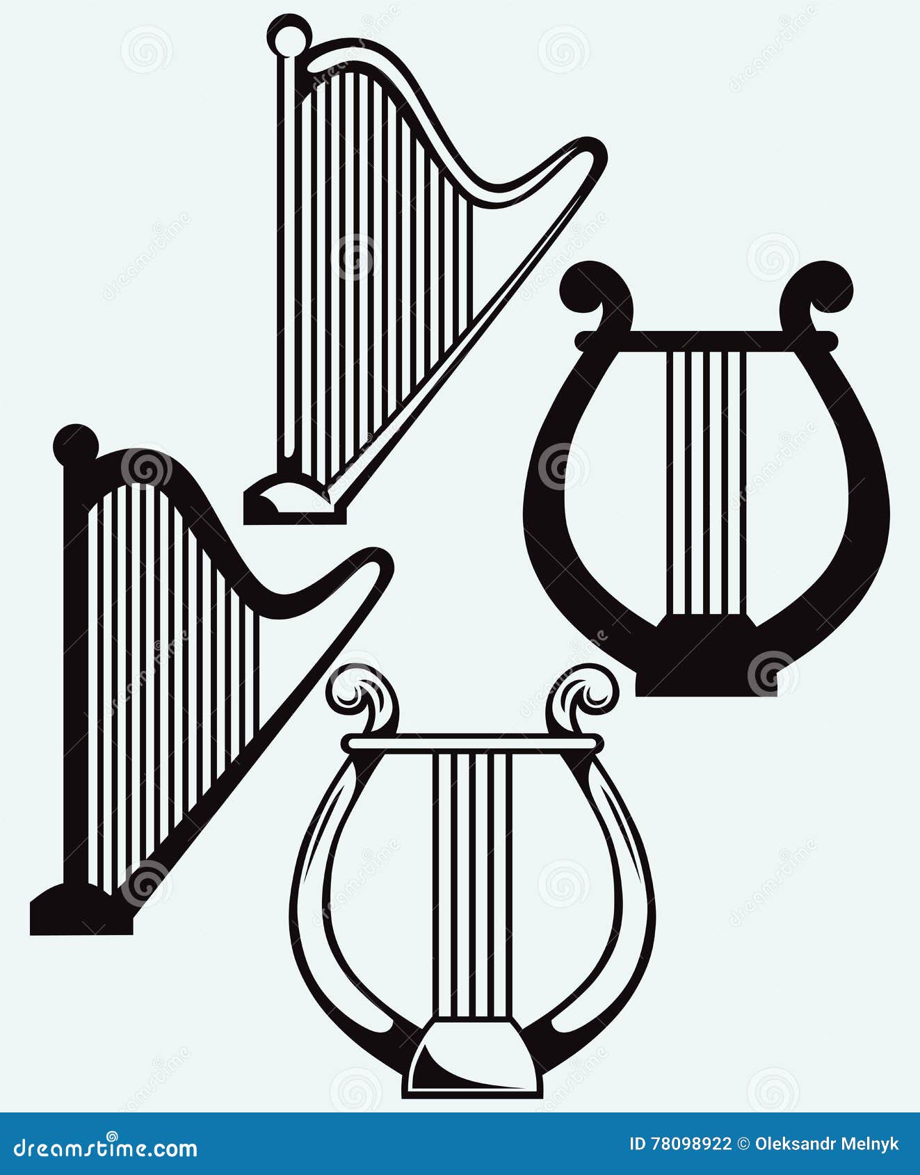 Printable Lyre Stencil