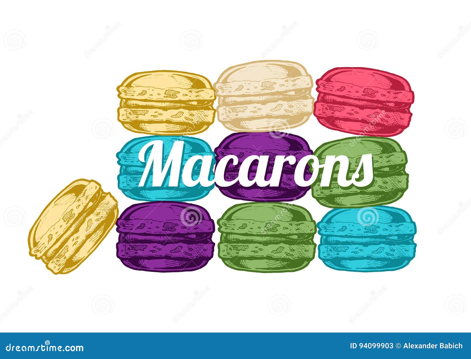 Illustration of macarons stock vector. Illustration of gastronomy ...